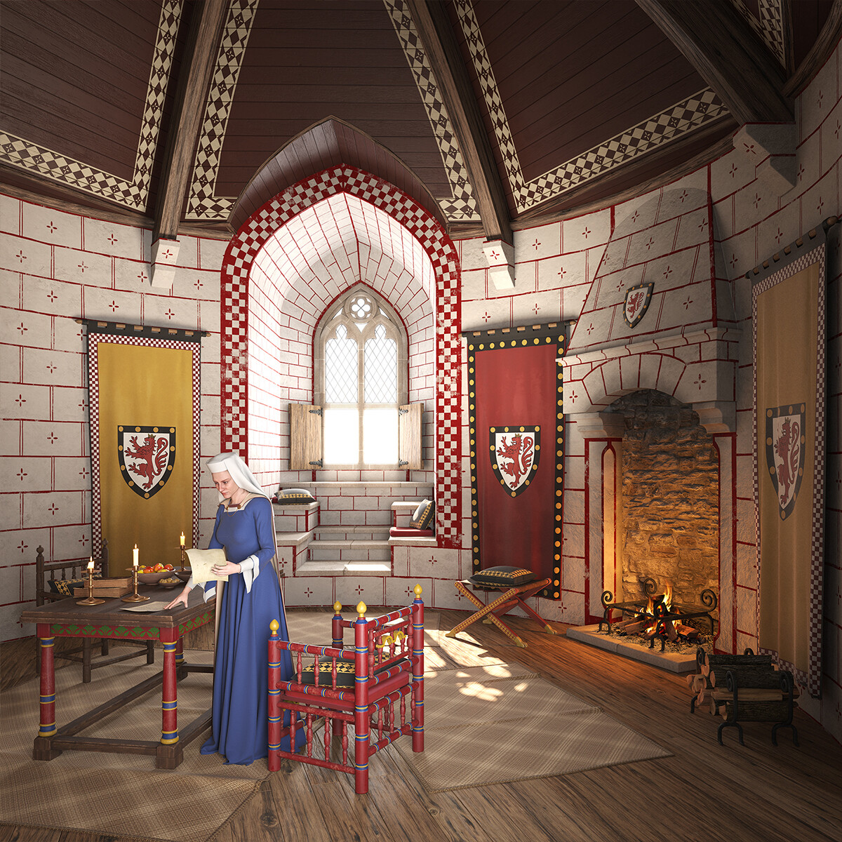 ArtStation - Launceston Castle XIII century. The Upper Chamber