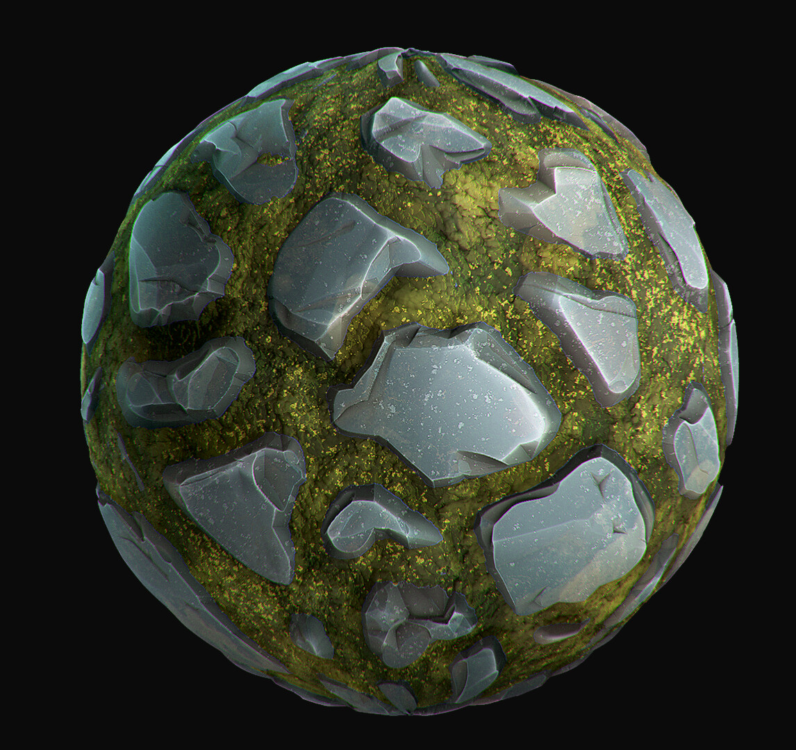 ArtStation - Mossy stone