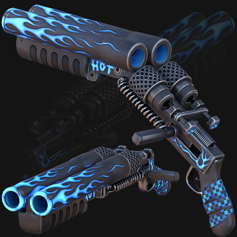 ArtStation - Cold Flame Double Barrel Shotgun