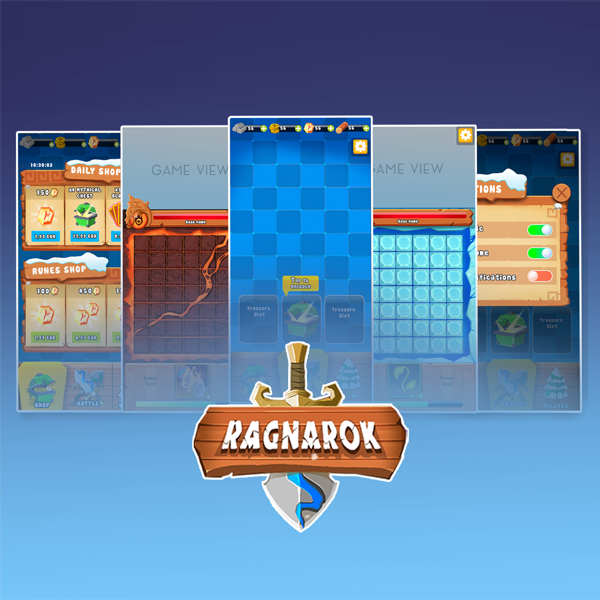 ArtStation - UI Mobile Game - Ragnarok