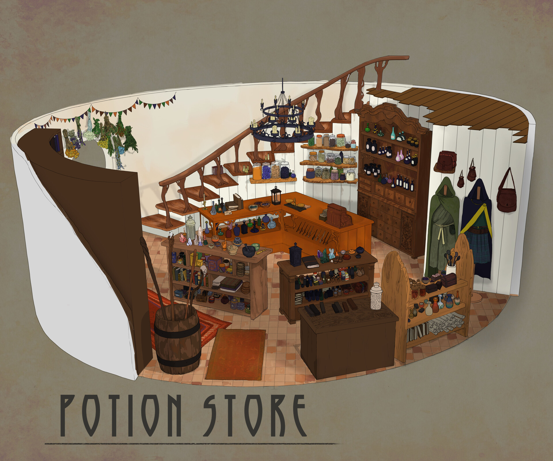 ArtStation - Potion Store Interior
