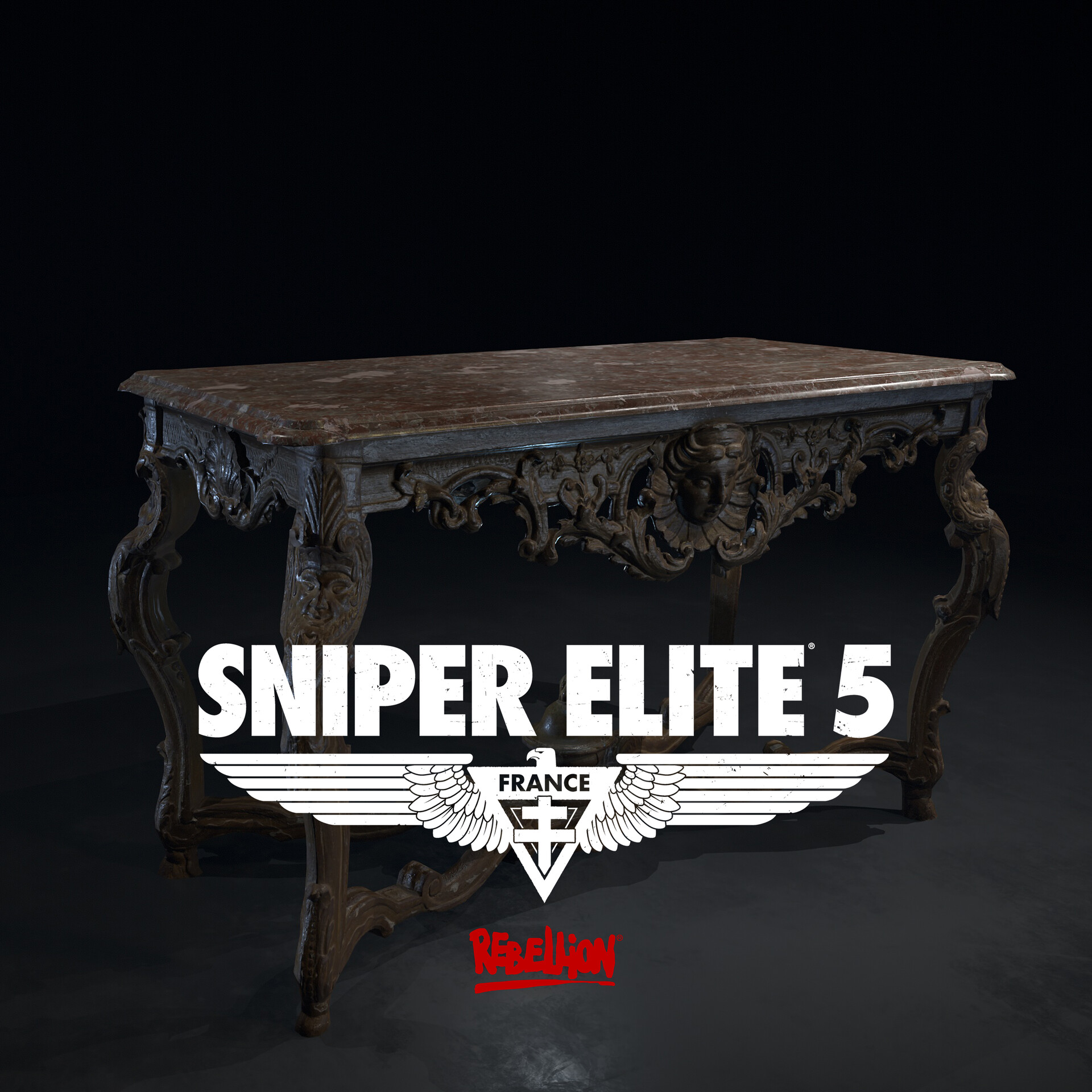 ArtStation - Sniper Elite 5 - Ornate Marble Table (Photogrammetry)