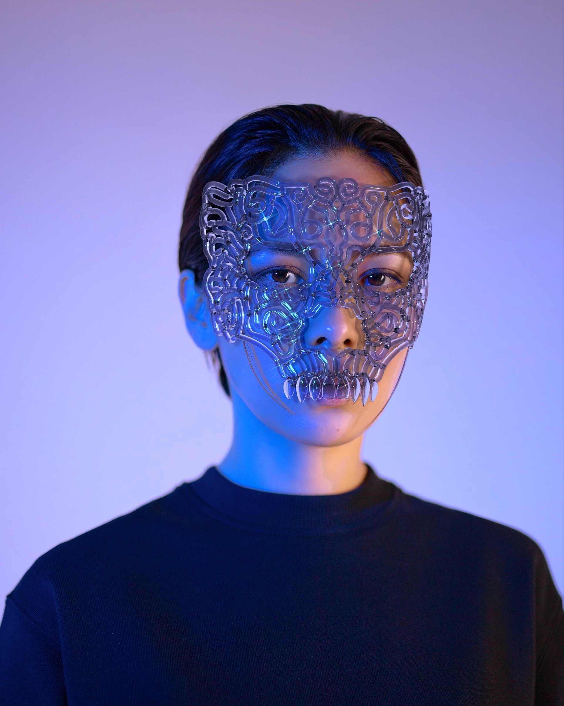 ArtStation - AR-style concept Fashion Glass Skull mask 3d reveal animation