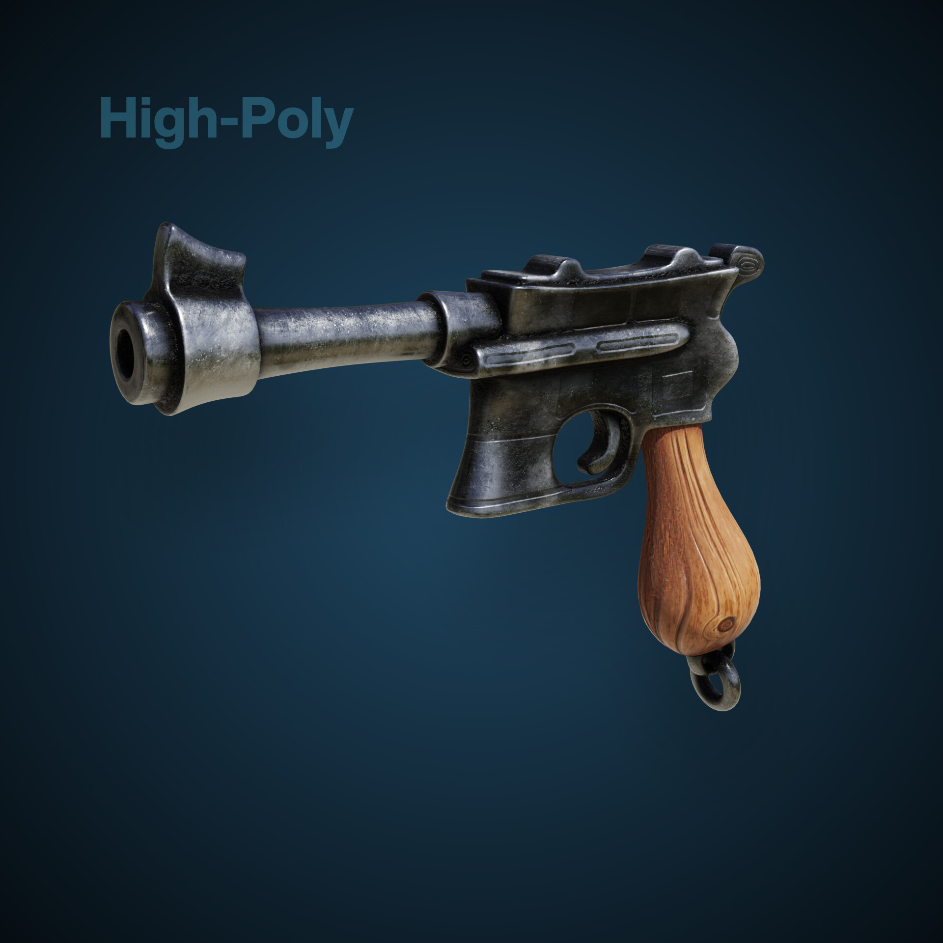 ArtStation - Stylized Pistol - High and Low Poly