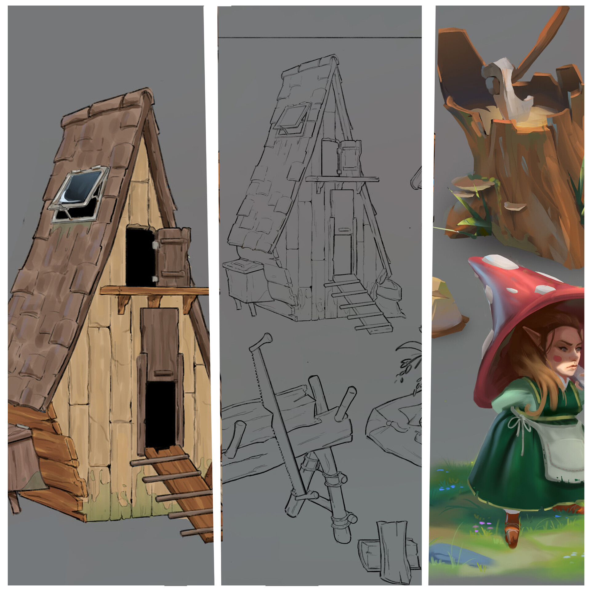ArtStation - Woodland Cabin props