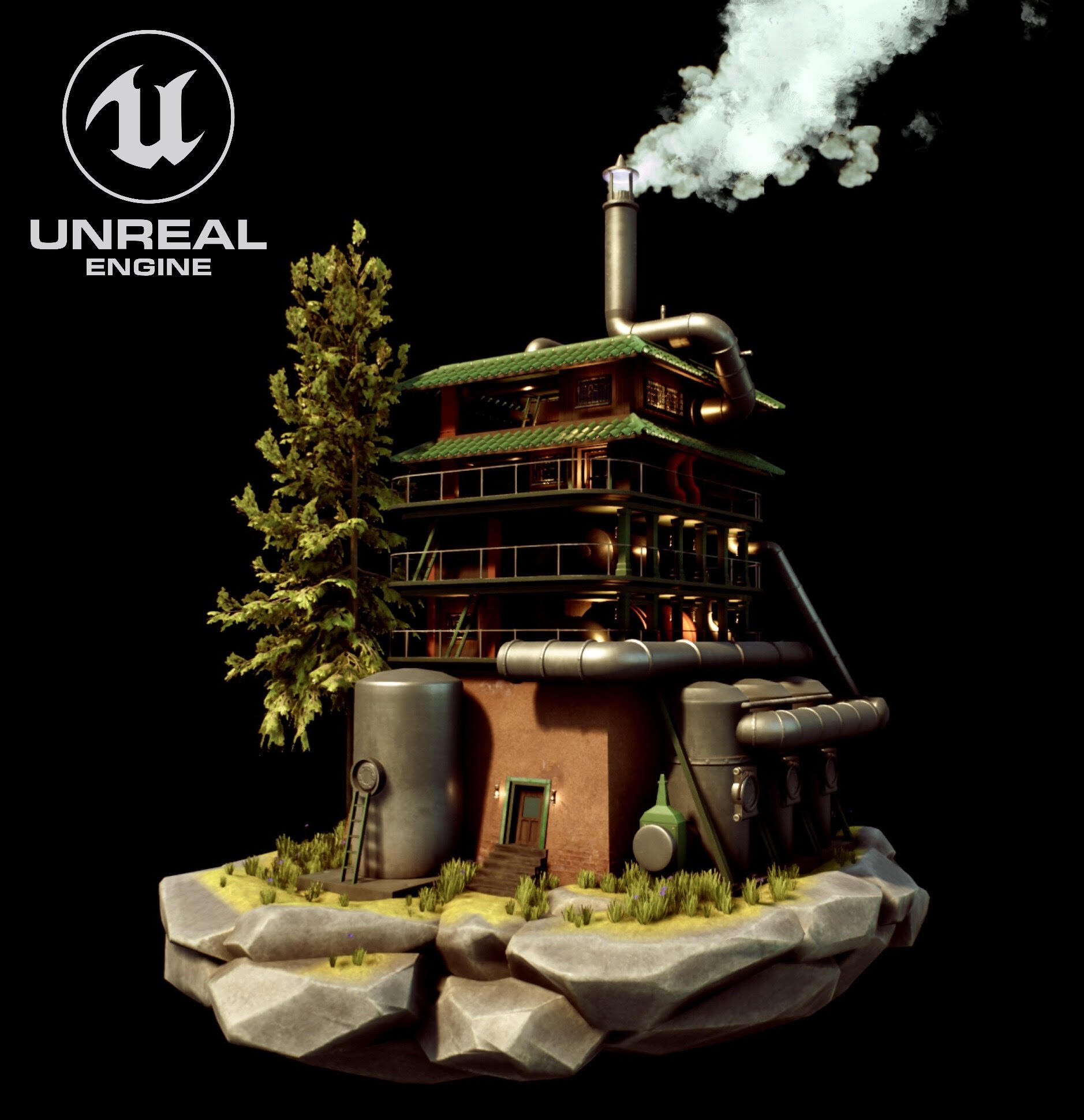 ArtStation - Steamhouse (Diorama)