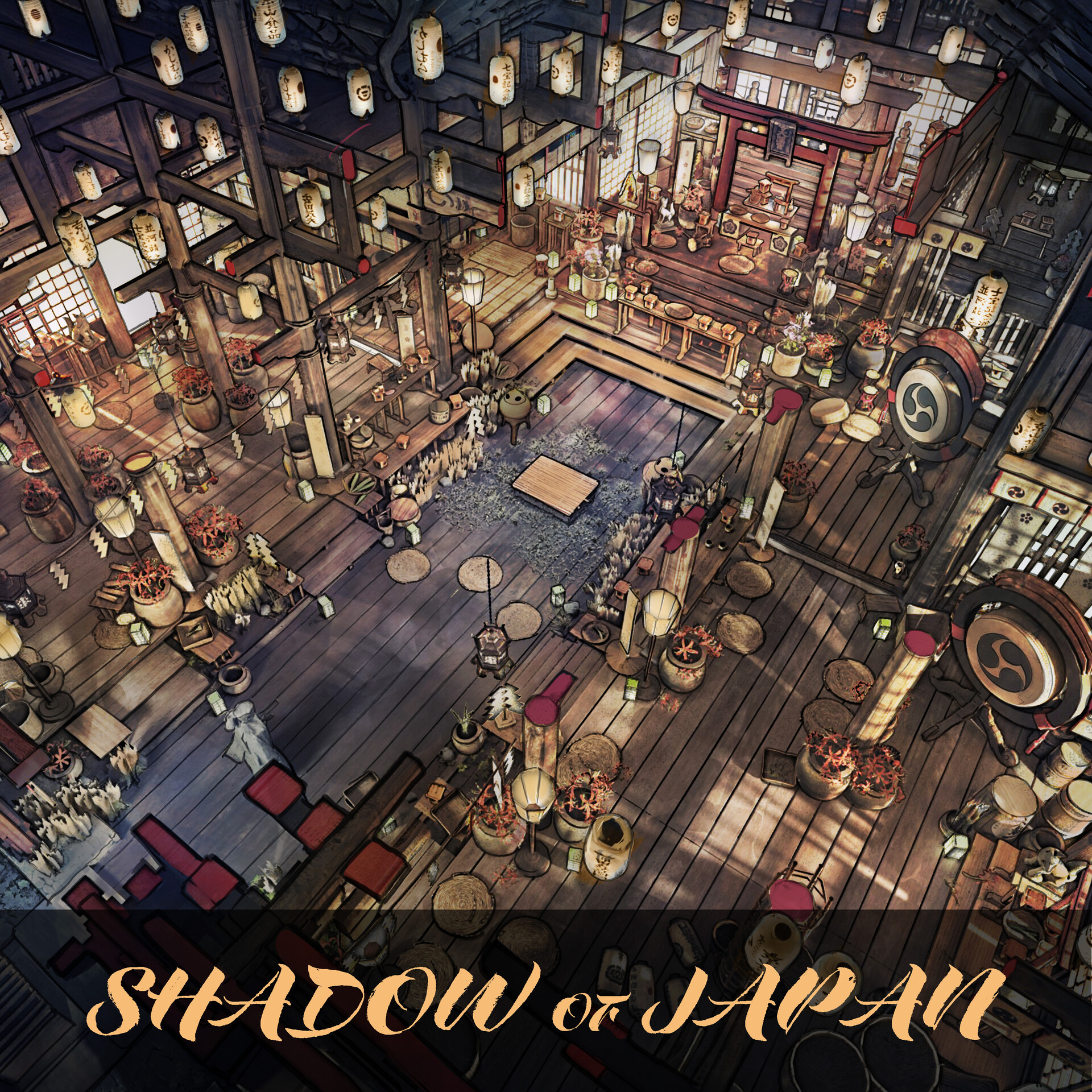 ArtStation - shrine interior cutaway