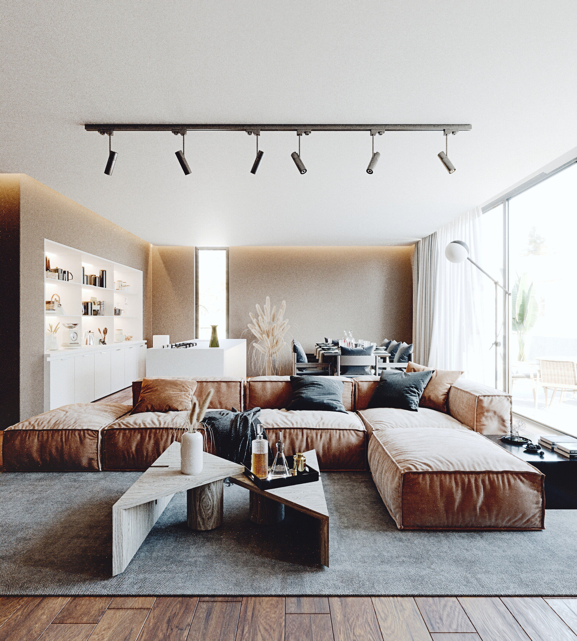 ArtStation - Modern Living Room | lighting and texturing study.