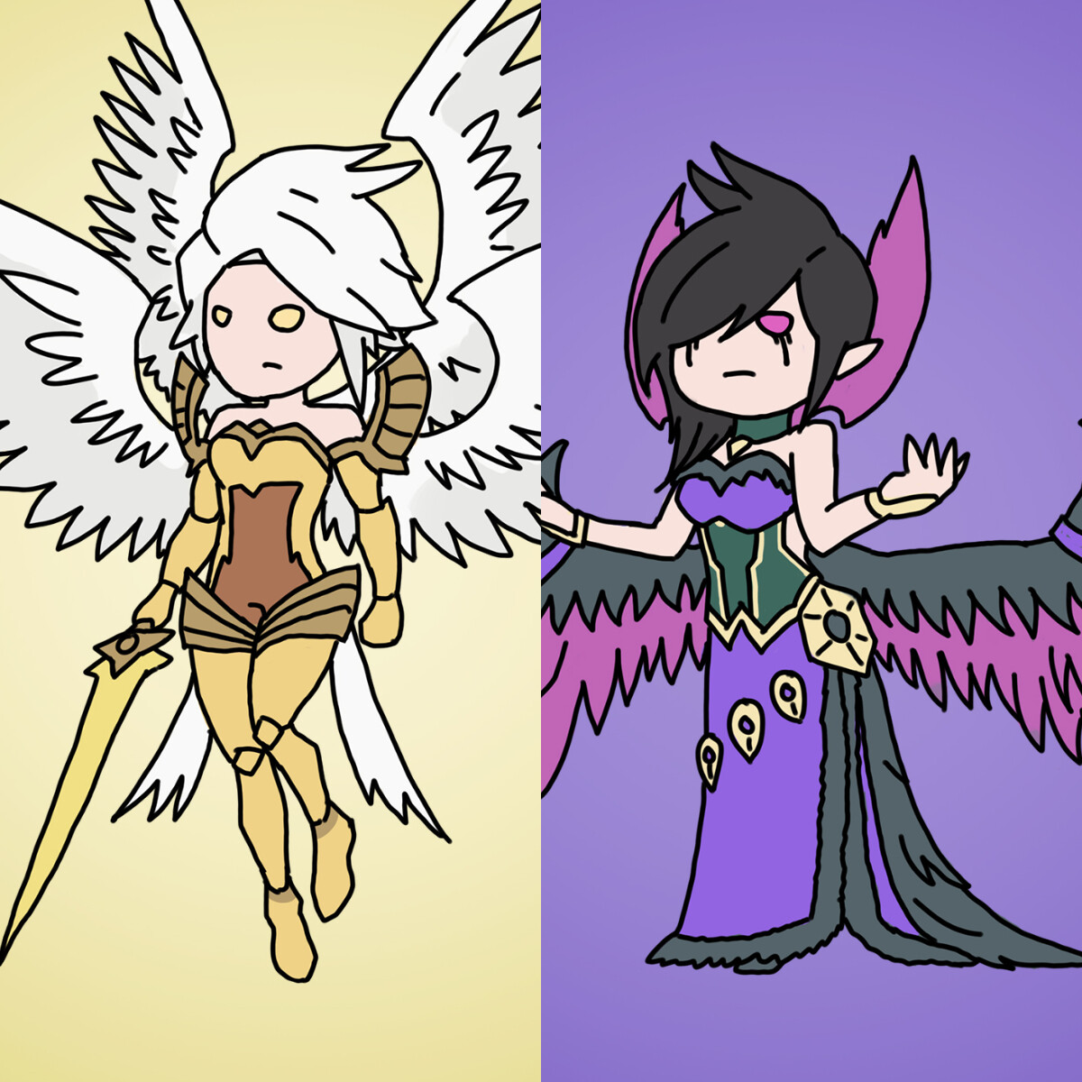 ArtStation - League of Legends Lazy Chibiz: Kayle, Morgana