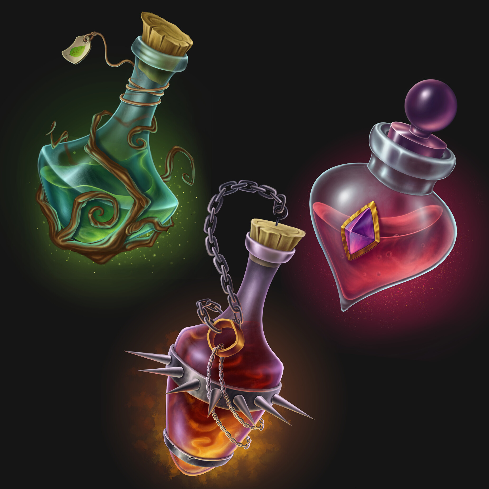 ArtStation - Fantasy bottles
