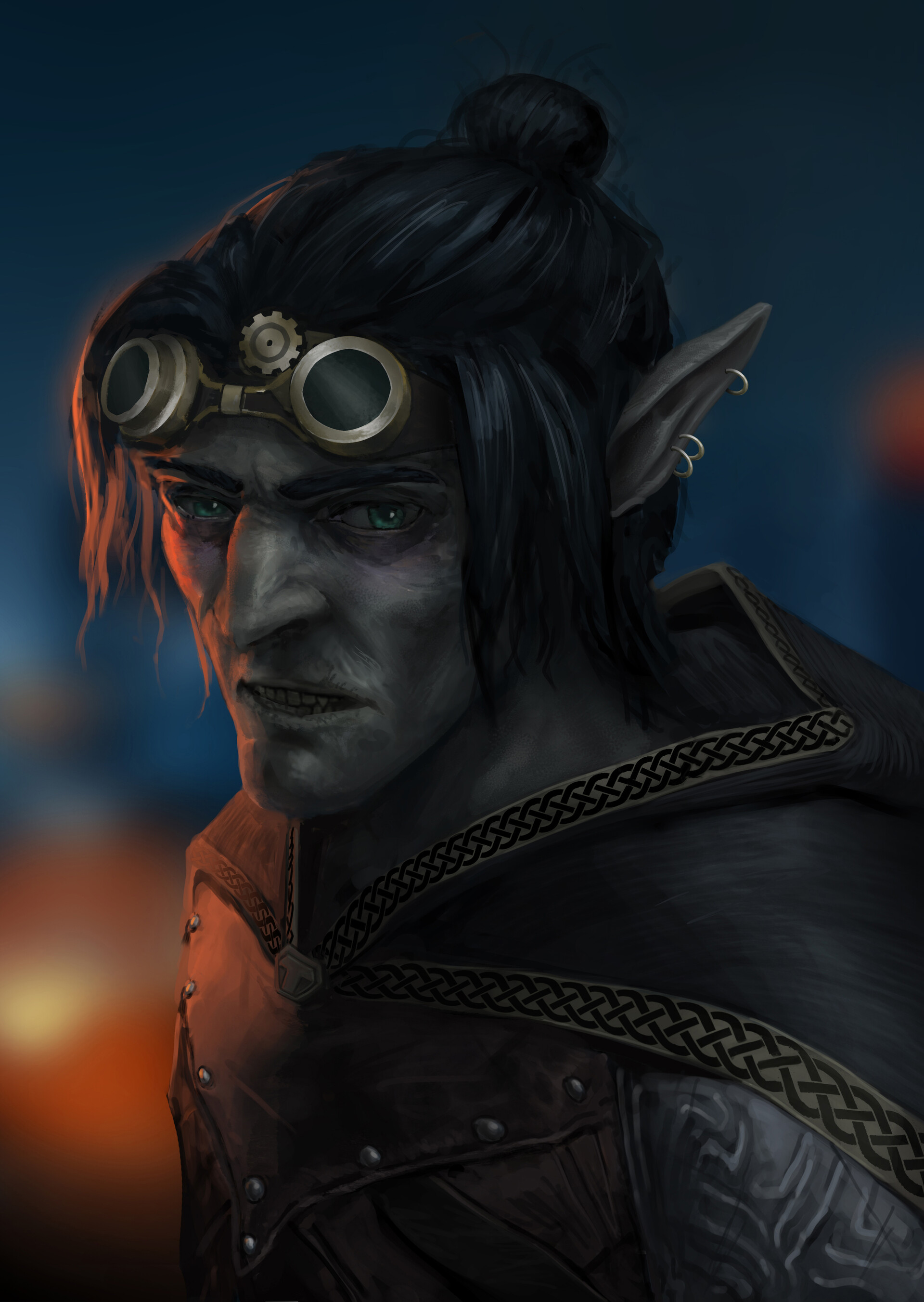 ArtStation - DnD portrait Neeve'el Rioler