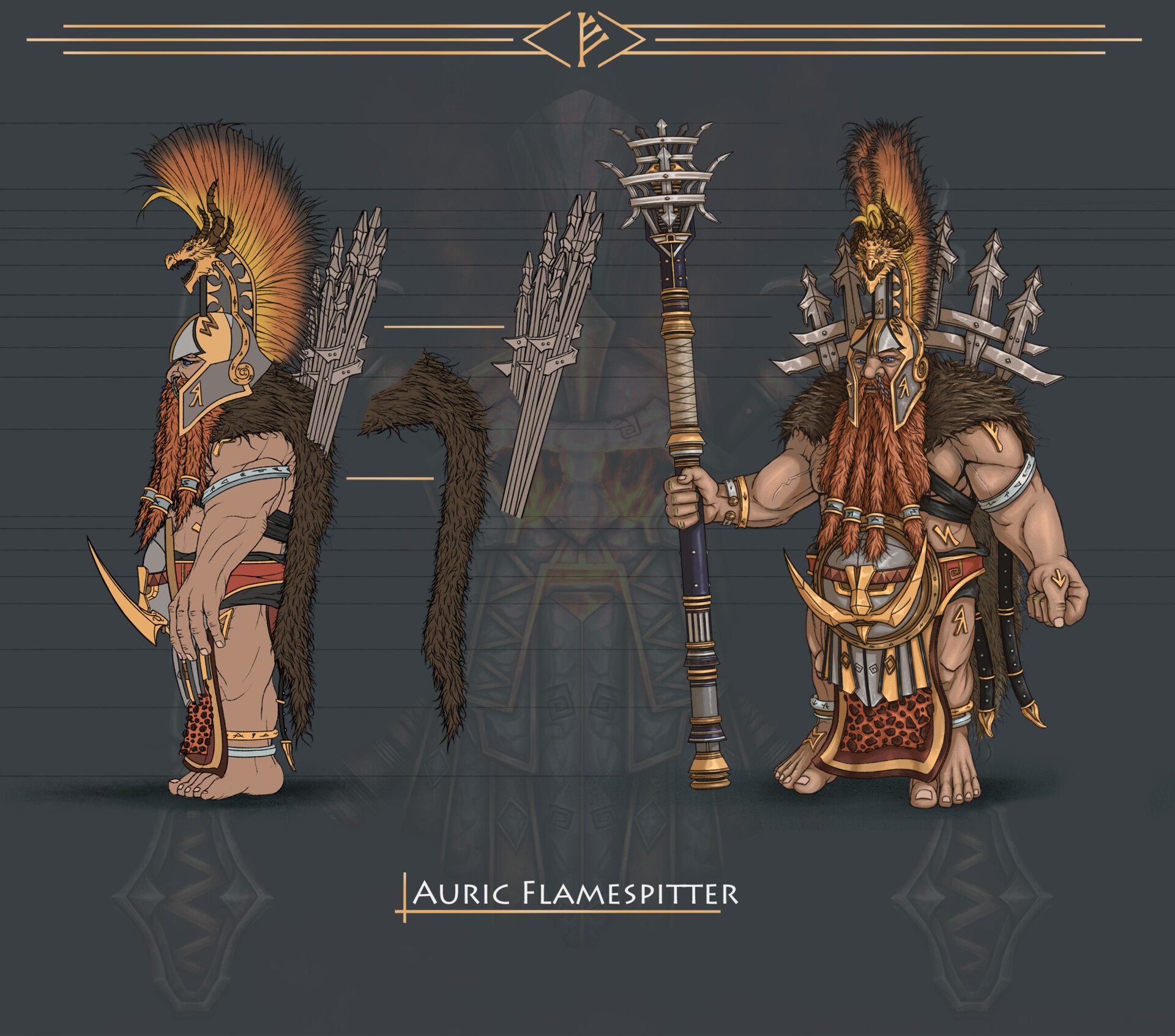 ArtStation - Fyreslayer Hero Design - Priest - Auric Flamespitter