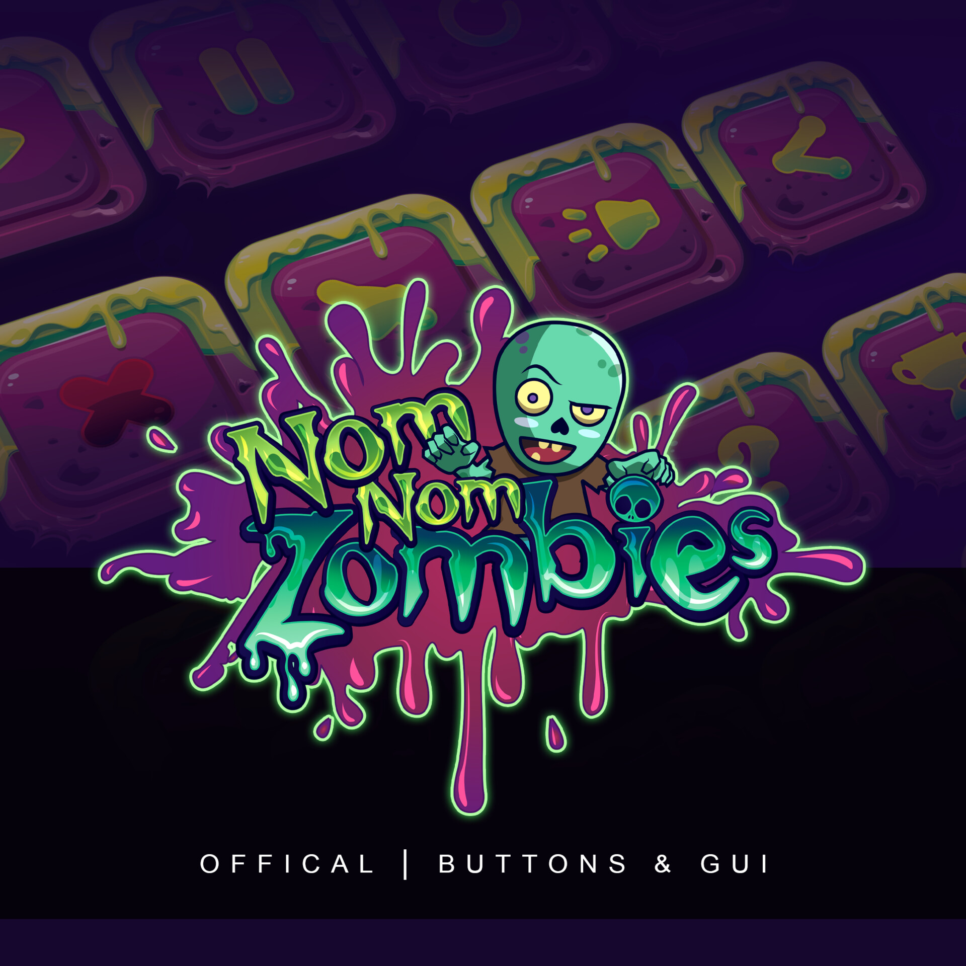 ArtStation - Nom Nom Zombies: Buttons & GUI
