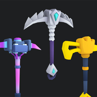 ArtStation - Low Poly Pickaxes | Set #3
