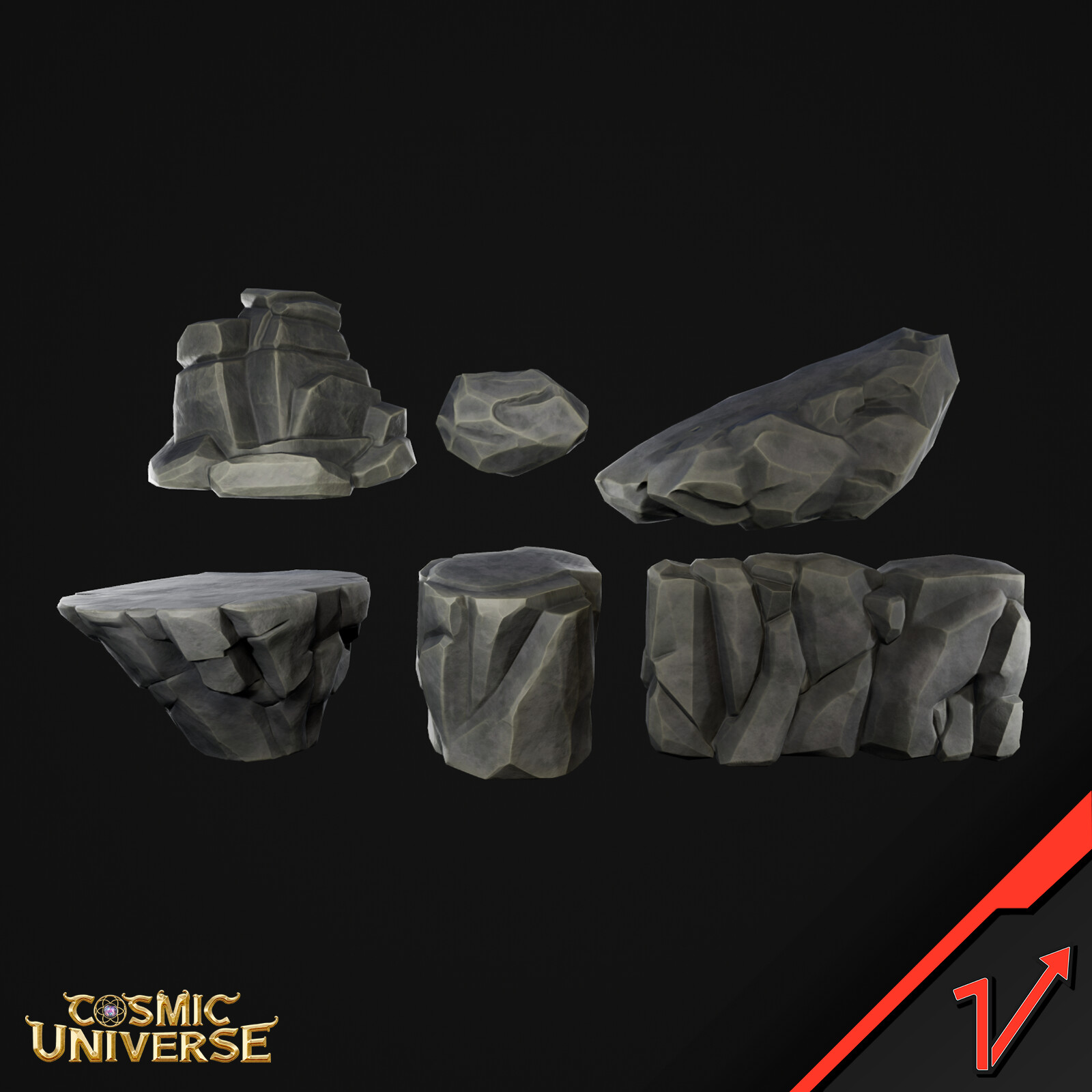 ArtStation - Modular Rocks Kit - Cosmic Universe MMO RPG