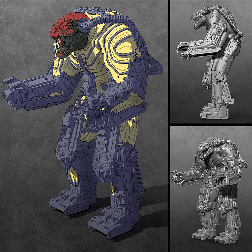 ArtStation - Crocobot. Concept art of the creature. Personal work.