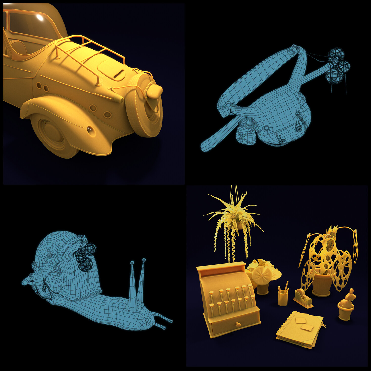 ArtStation - Travail de modélisation en étude de 3D (ESMA années 2017-2021)