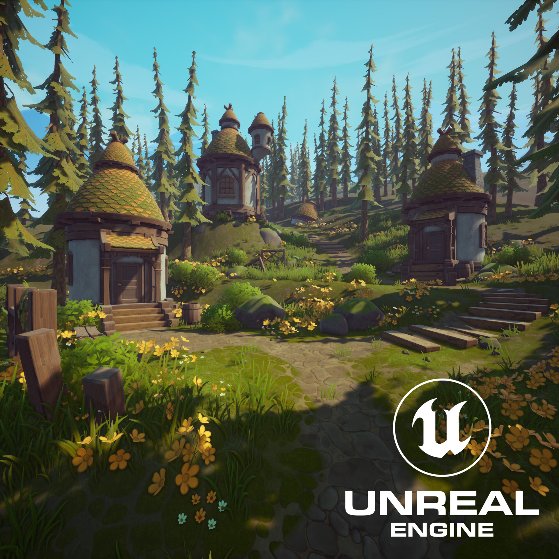 ArtStation - Village in the forest