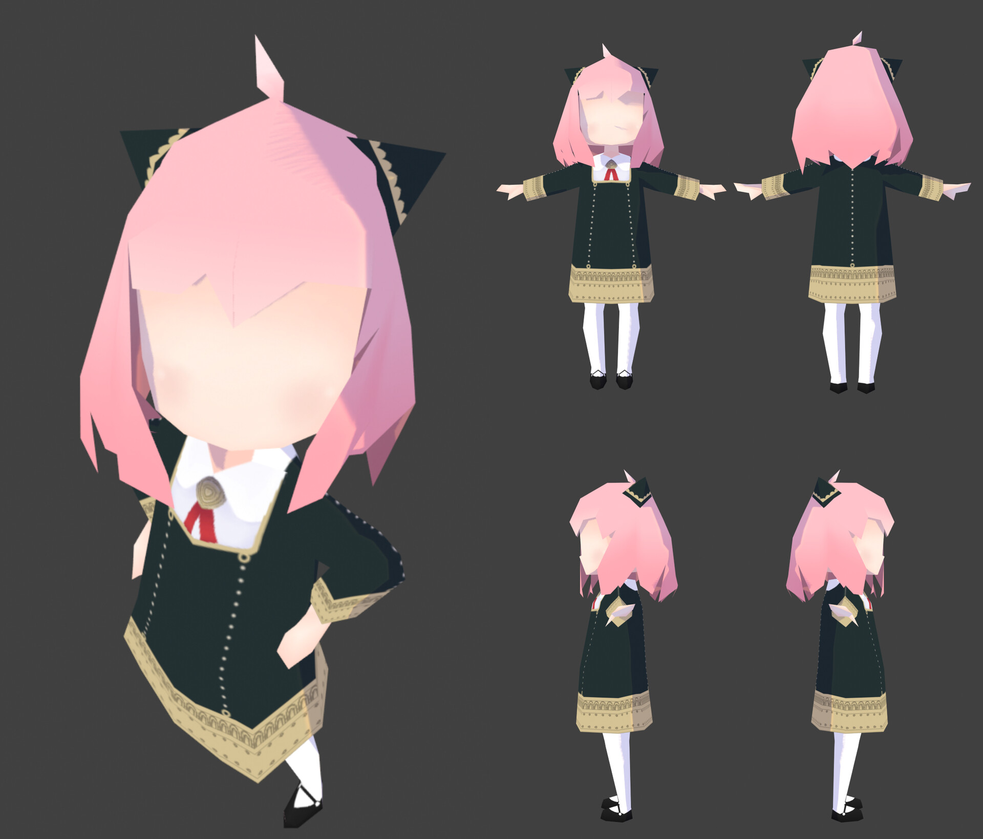 Akira_Sugiyama - Anya Forger in 3D lowpoly