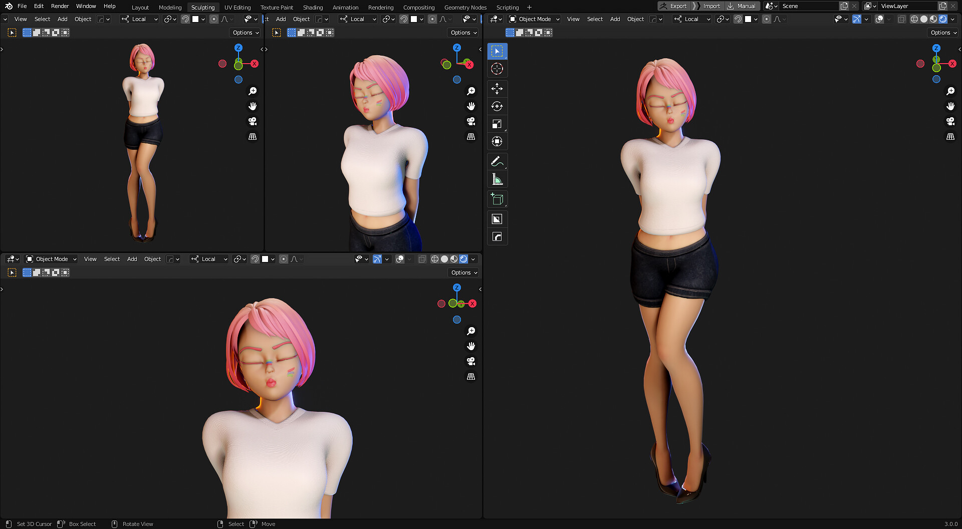 Phong Ly - Posing character in Blender