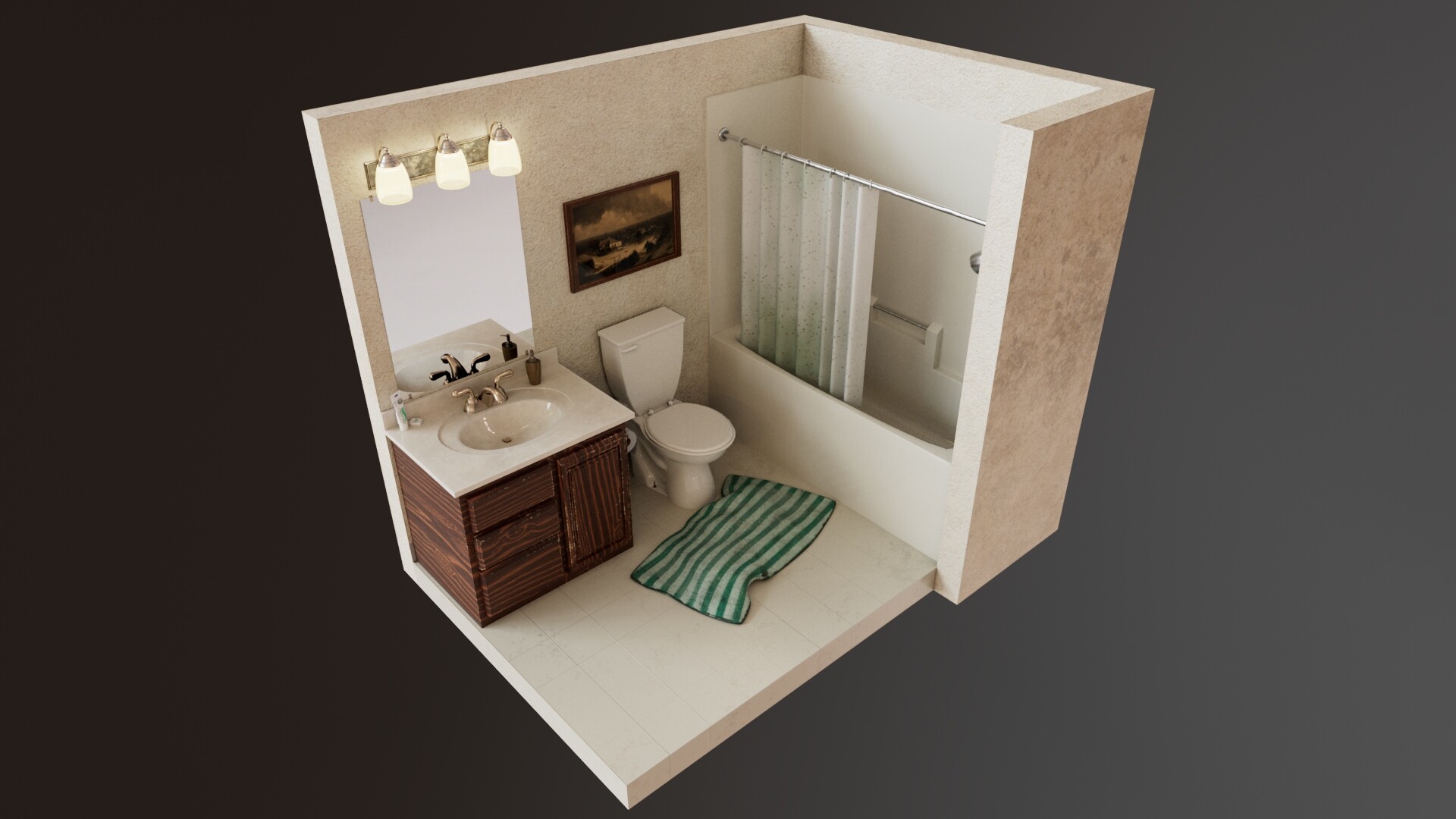 ArtStation - Isometric Bathroom