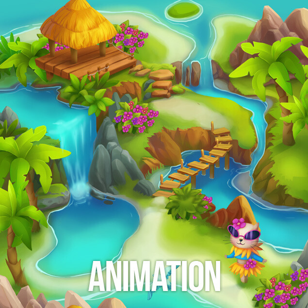 ArtStation - Match 3 map animation