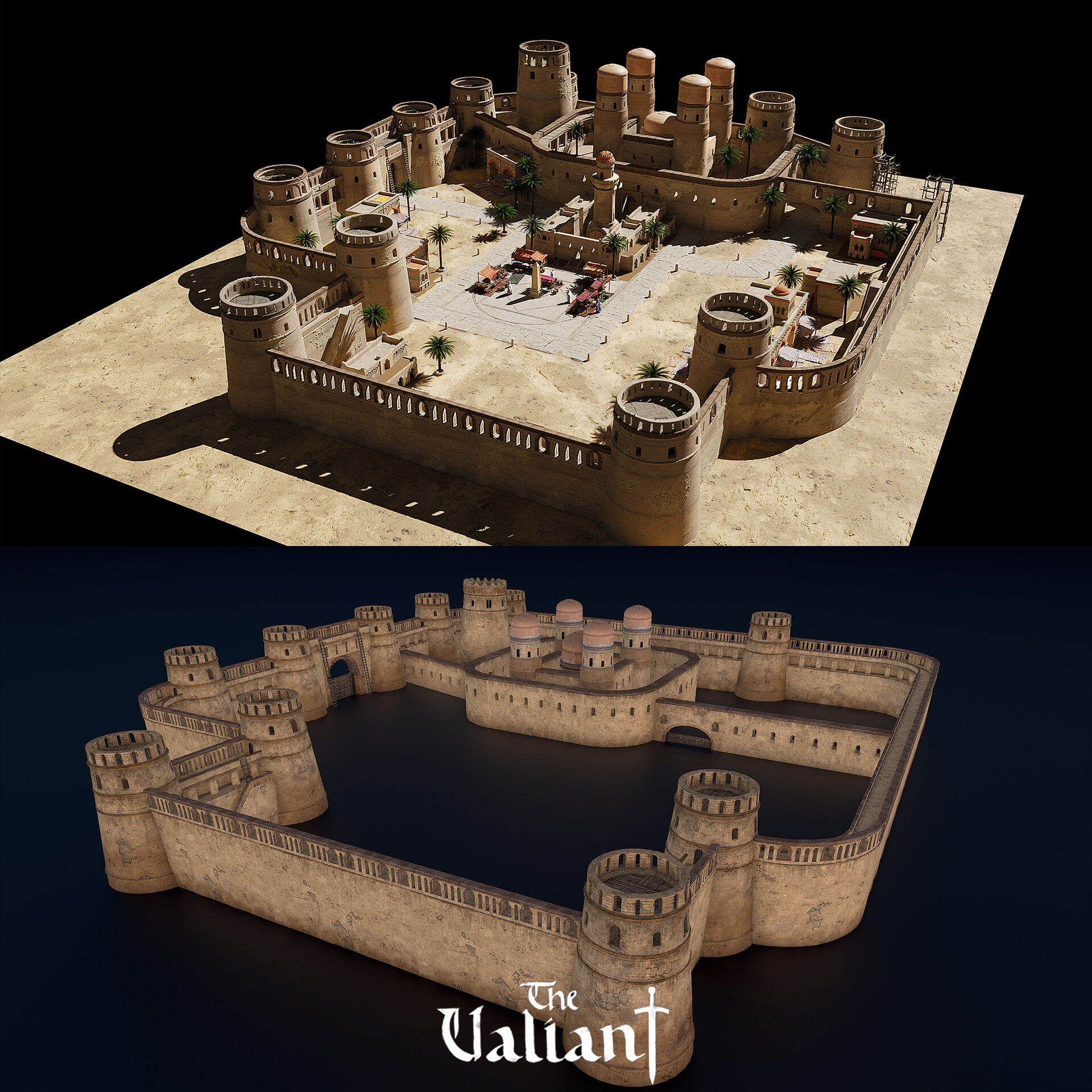 ArtStation - Kite Games - Eastern Castle & Mine_Crop (Game ready kits)