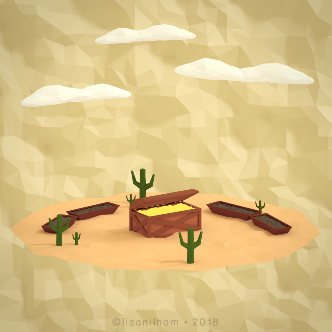 ArtStation - Western Area | 3D Isometric Assets Western