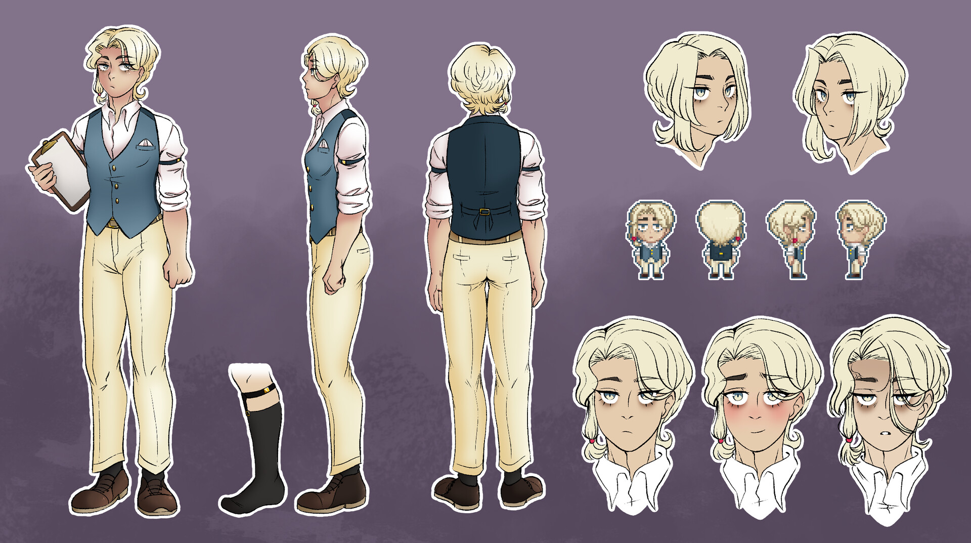 ArtStation - Reference Sheet - Office Horror Game Protagonist