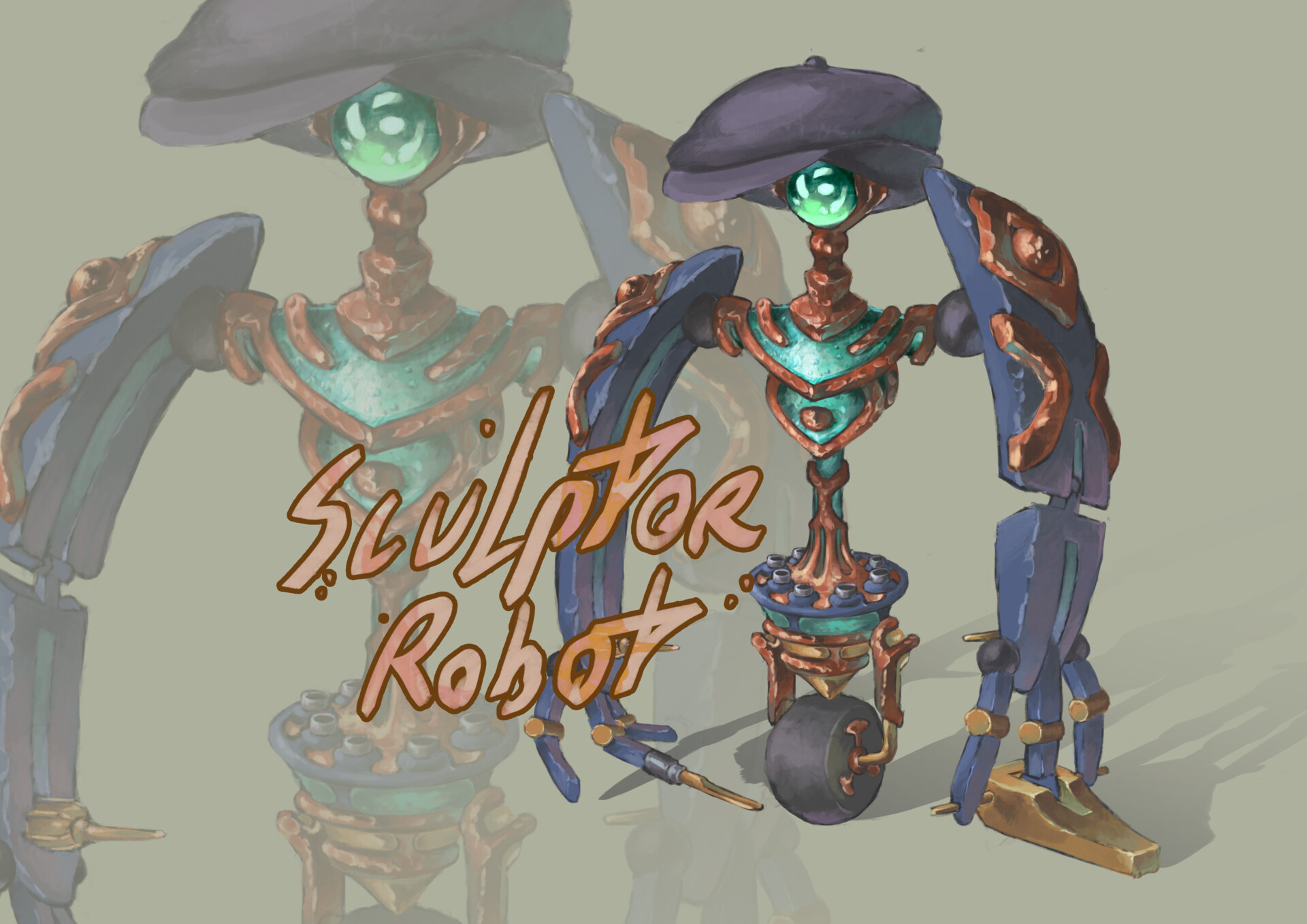 ArtStation - Sculptor robot craftsman - Craftsman 2D