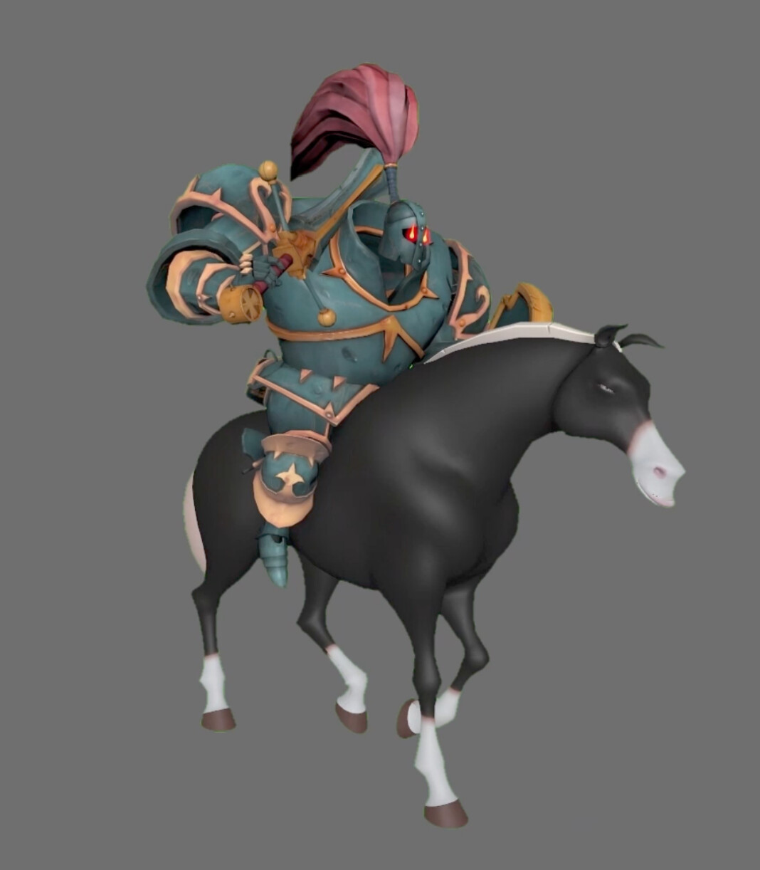 ArtStation - Knight on horse walk