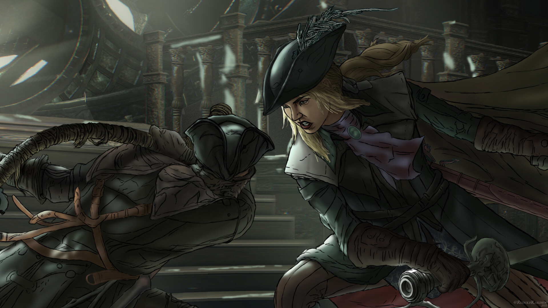 ArtStation - Hunter vs Lady Maria (I can't finish)