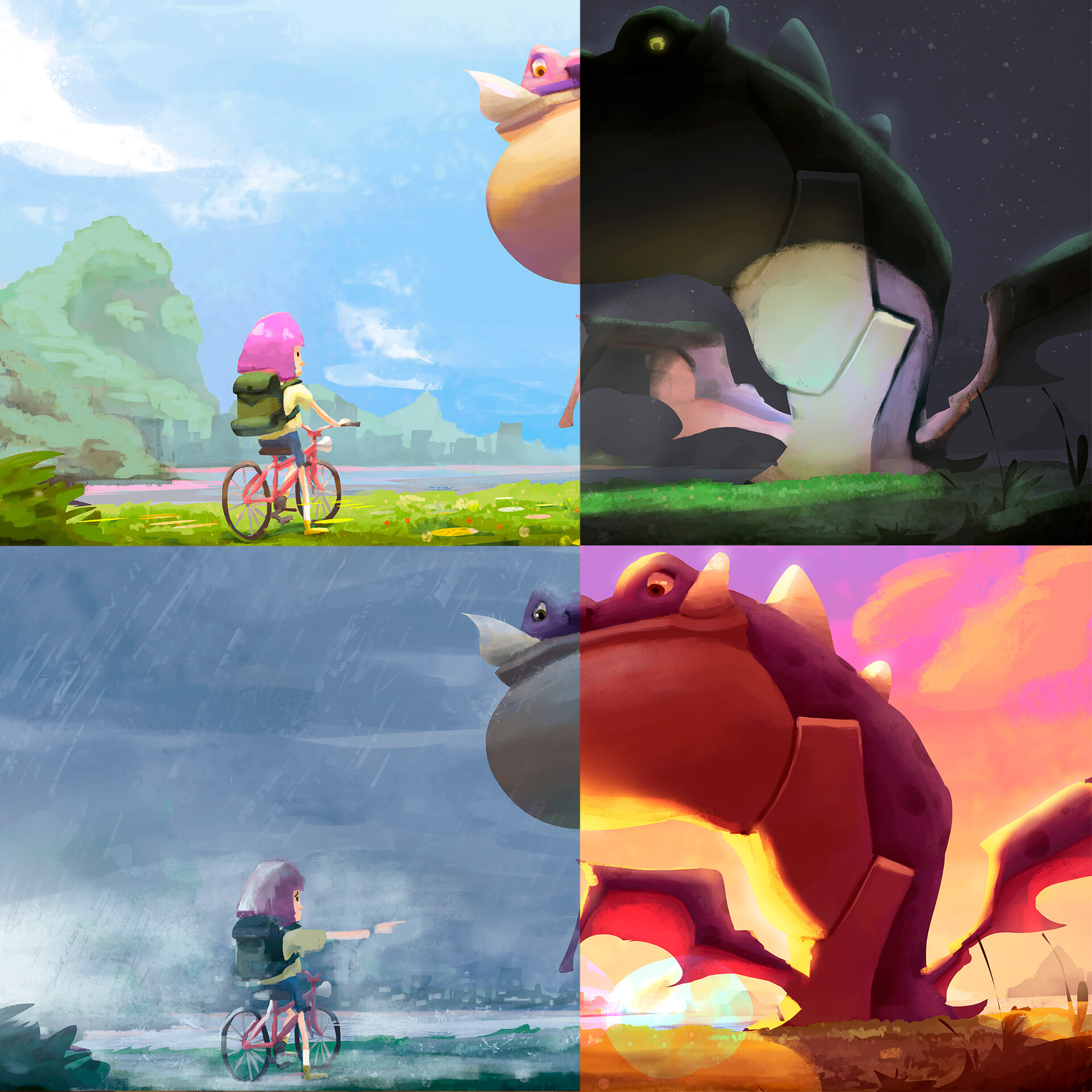 ArtStation - Same scene - Different mood.