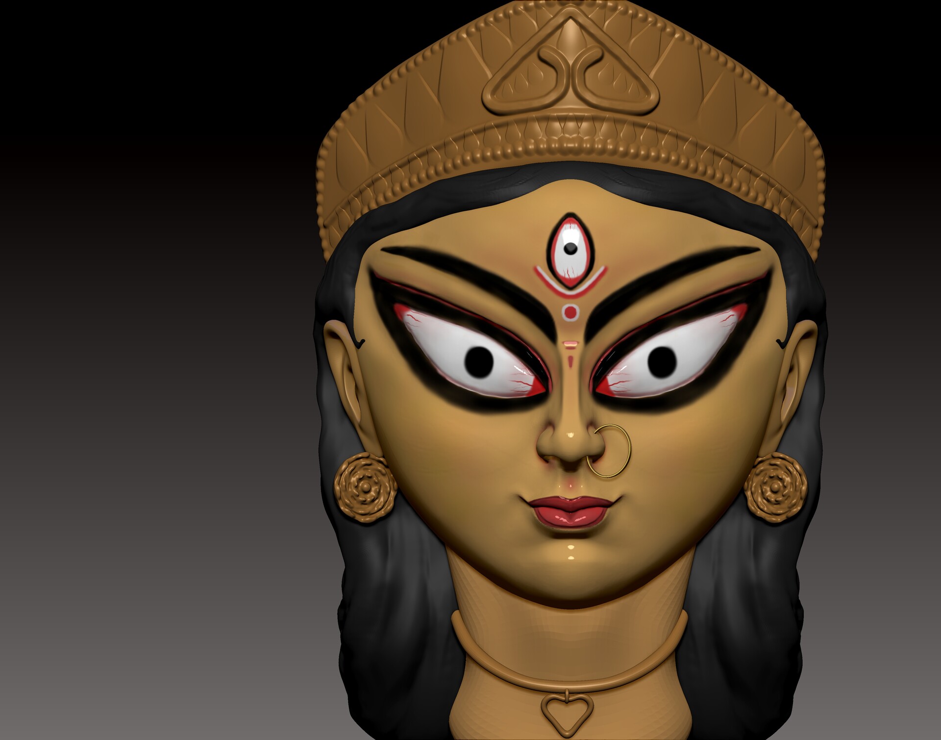 ArtStation - MAA DURGA DEVI FACE