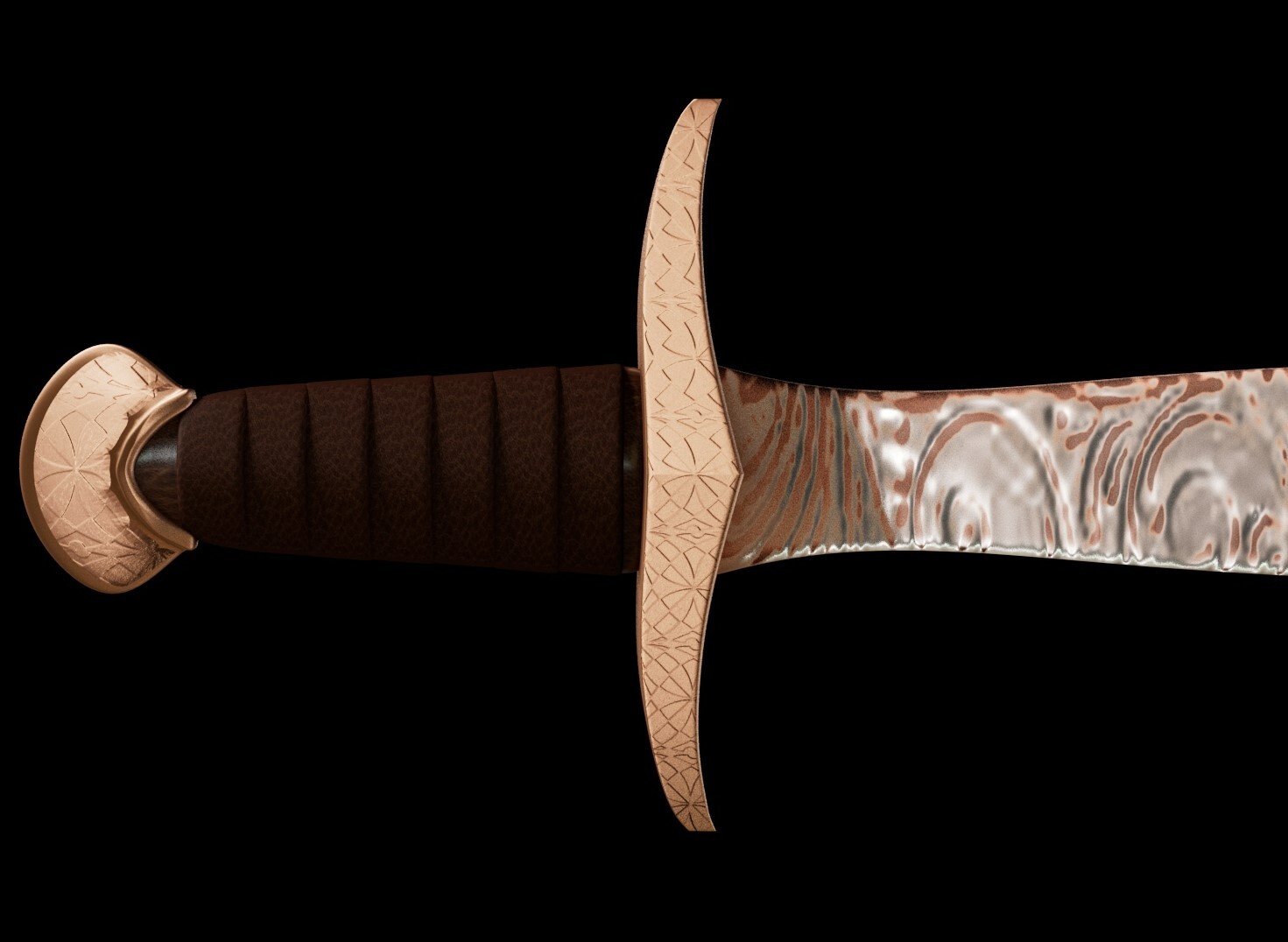 ArtStation - 3D dagger model with carvings