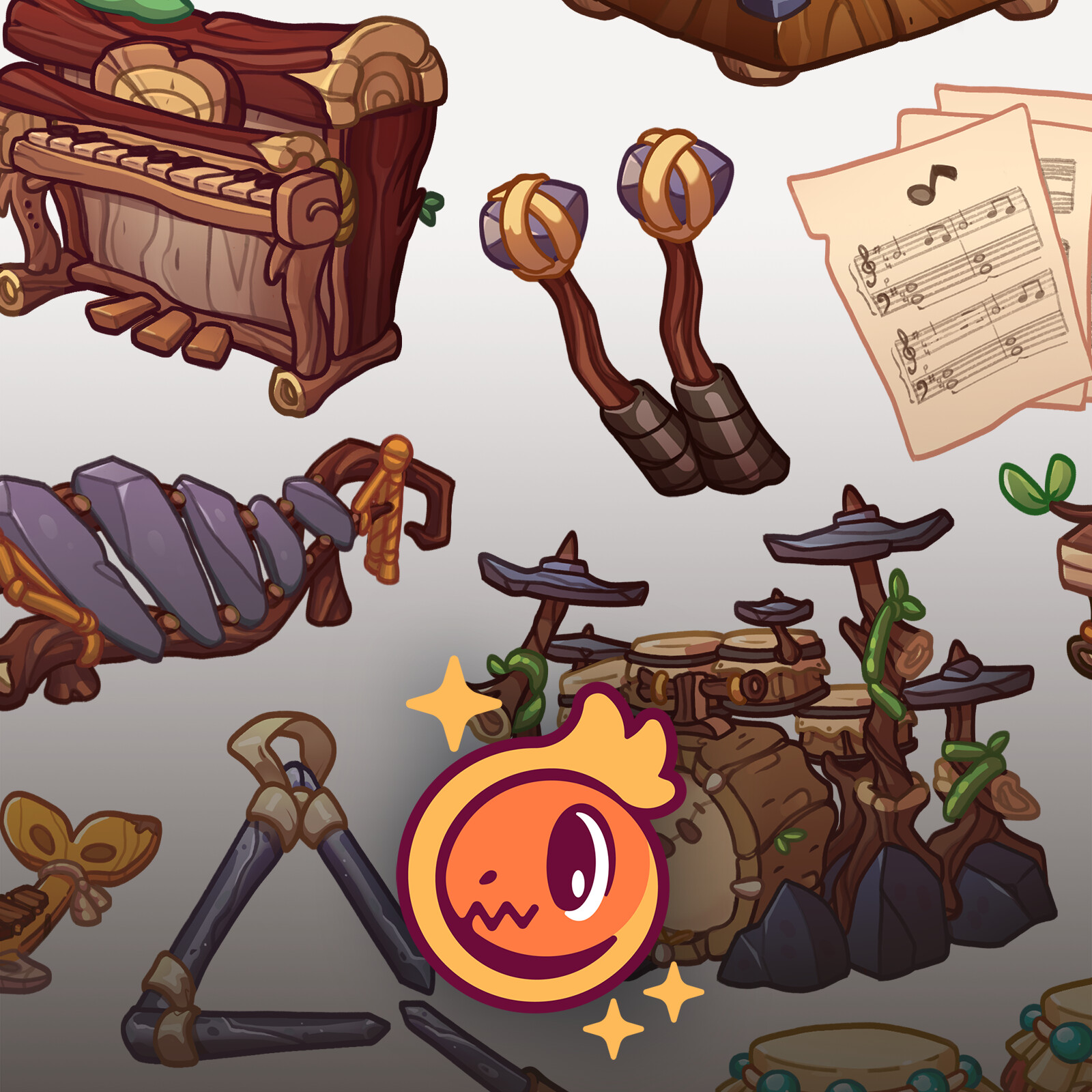 ArtStation - Amber Isle - Musician Props