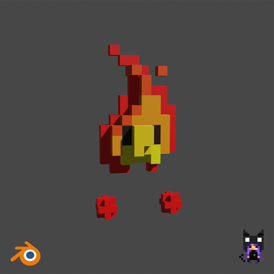 ArtStation - Voxel Fire Sprite