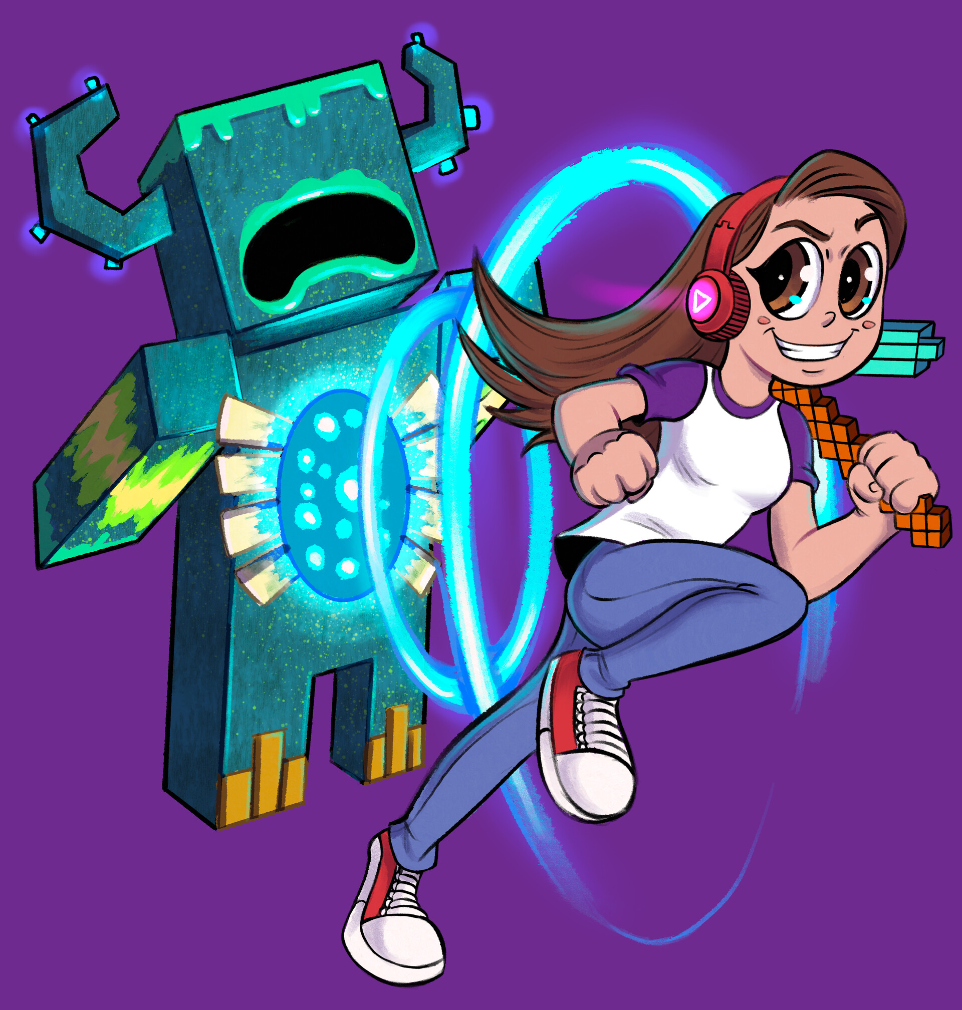 ArtStation - Running from a warden (Minecraft)