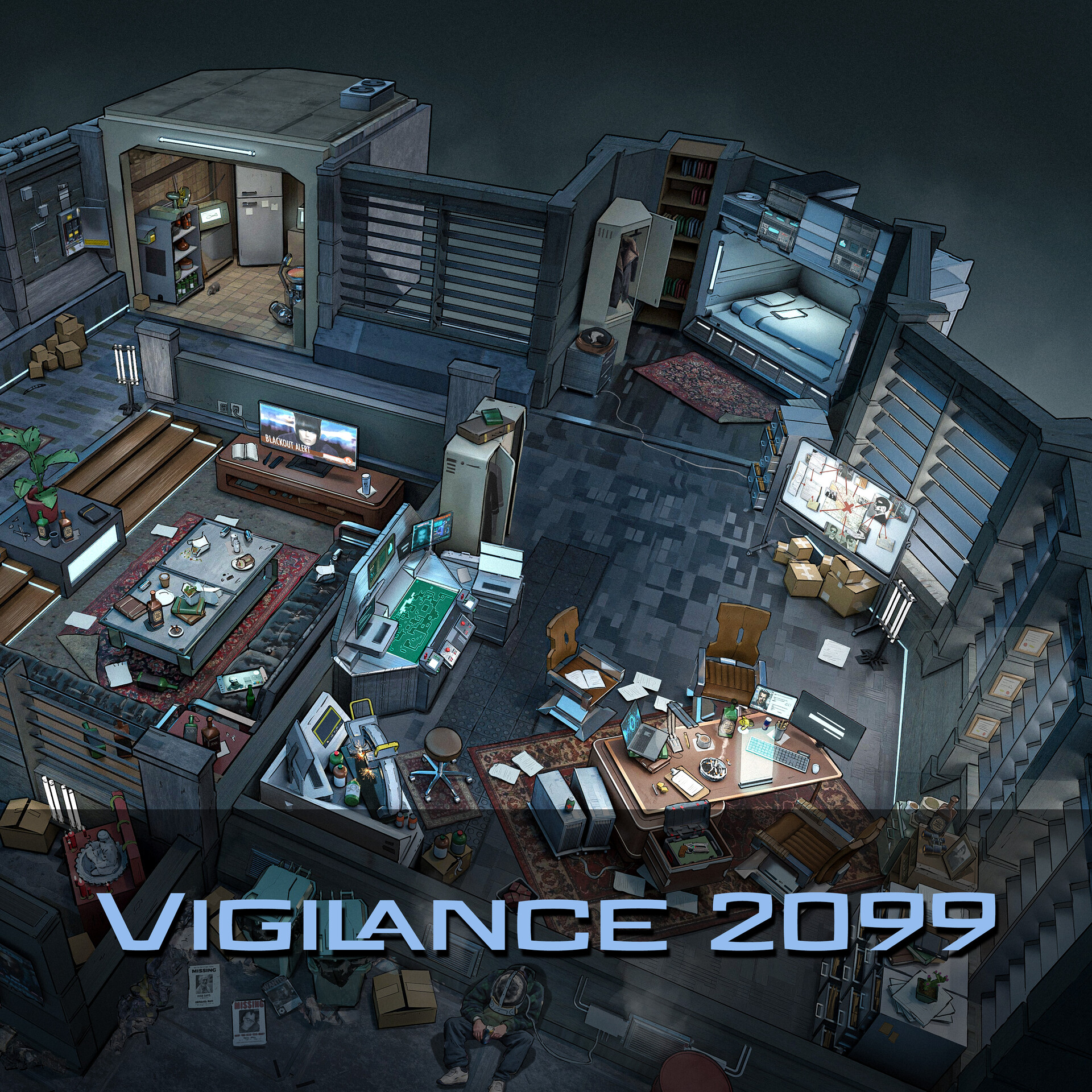ArtStation - Vigilance 2099 - Domestic Megablock Room