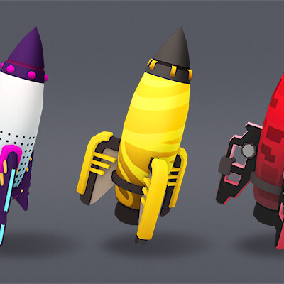 ArtStation - Low Poly Rocket Mounts | Set #1
