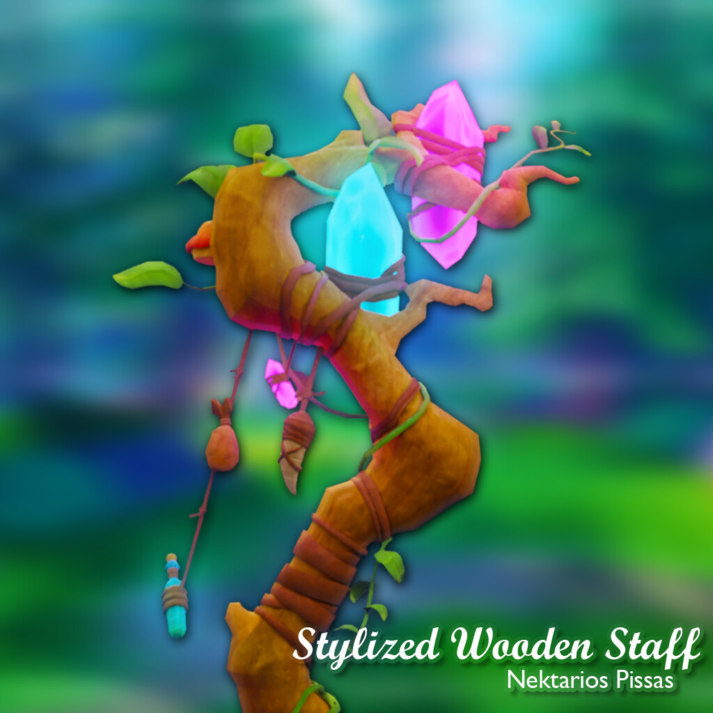 ArtStation - Stylized Wooden Staff