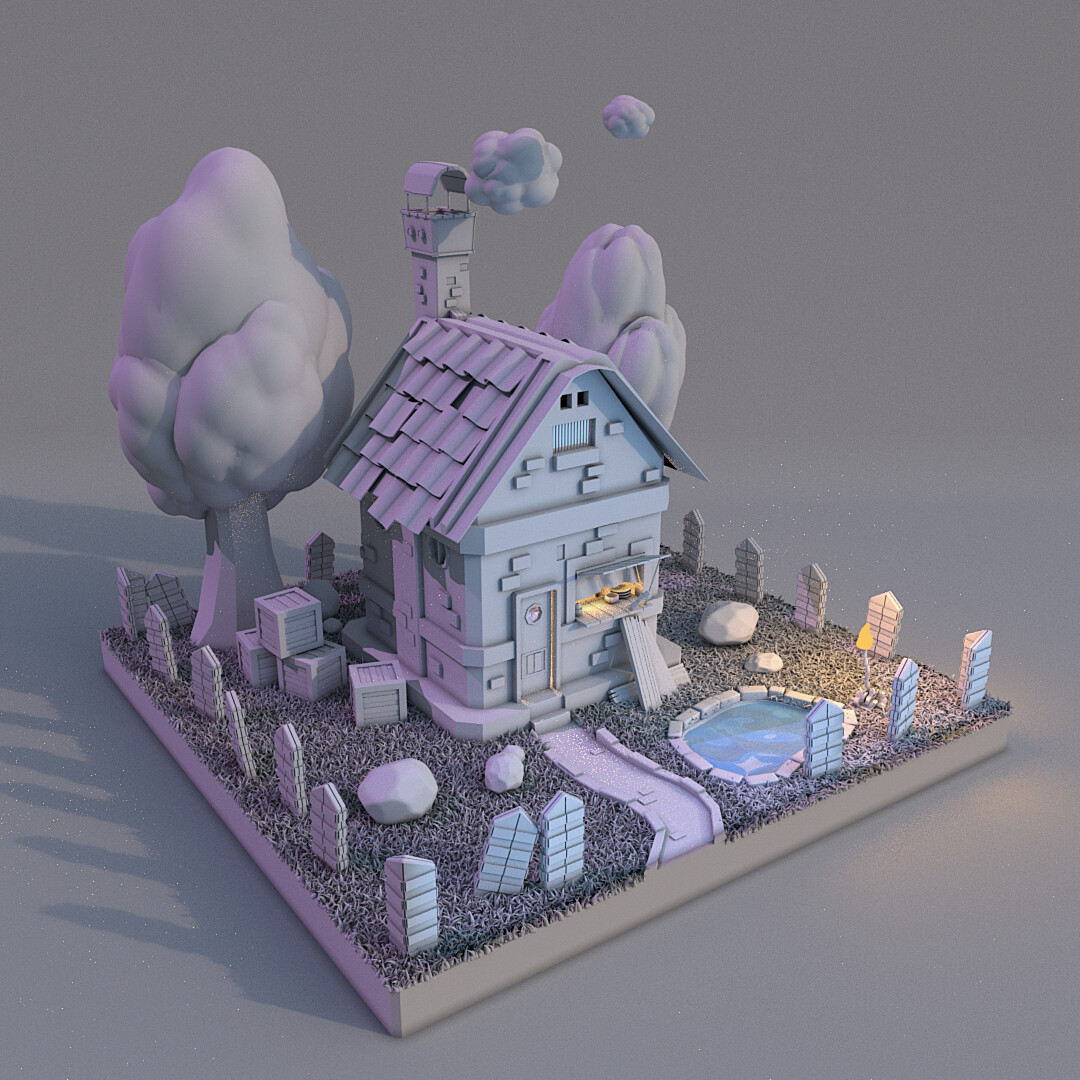 ArtStation - Low-poly Fantasy House