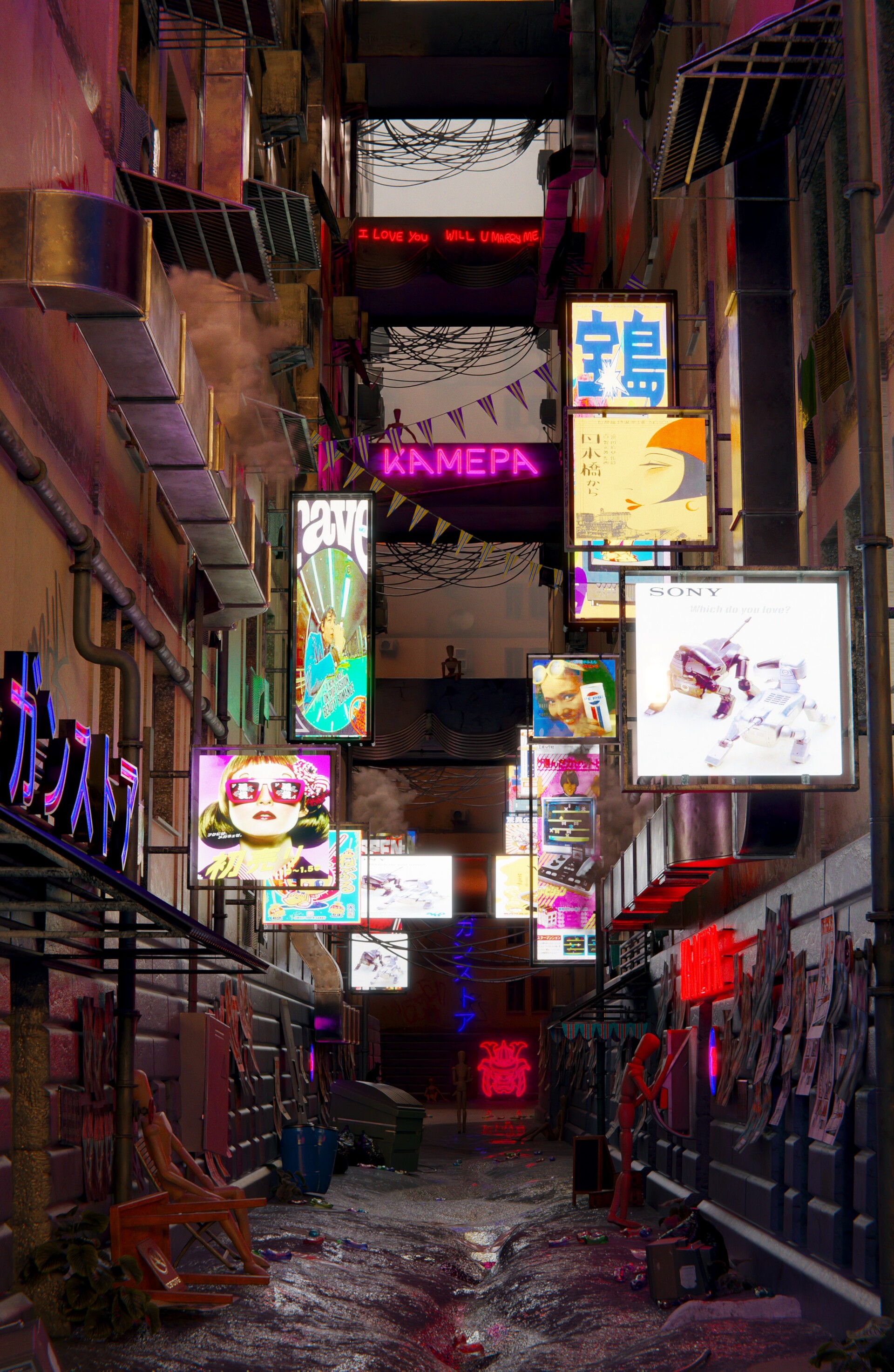 ArtStation - Cyberpunk Alleyway