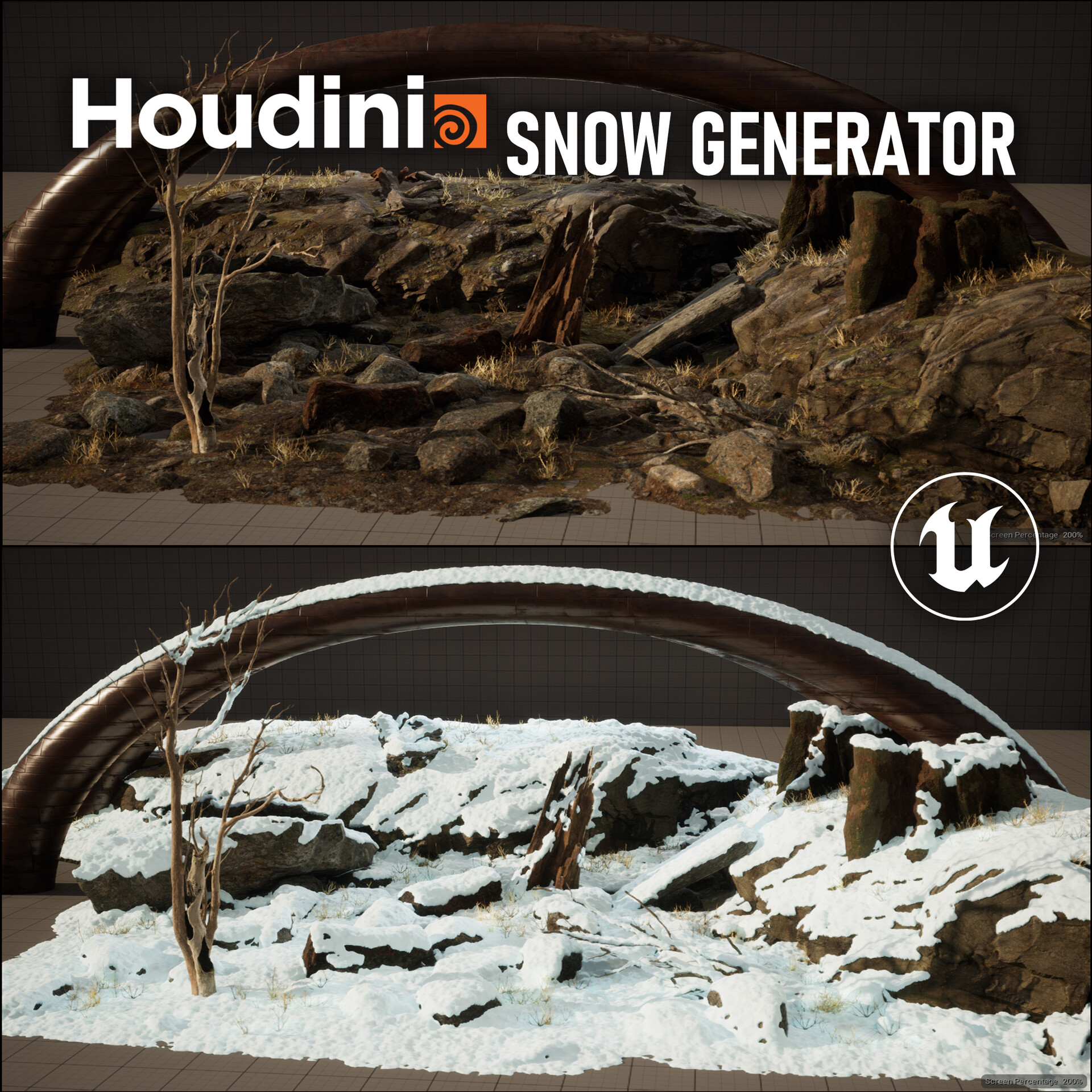 Robert Baltzer - UE5 Houdini Snow Generator