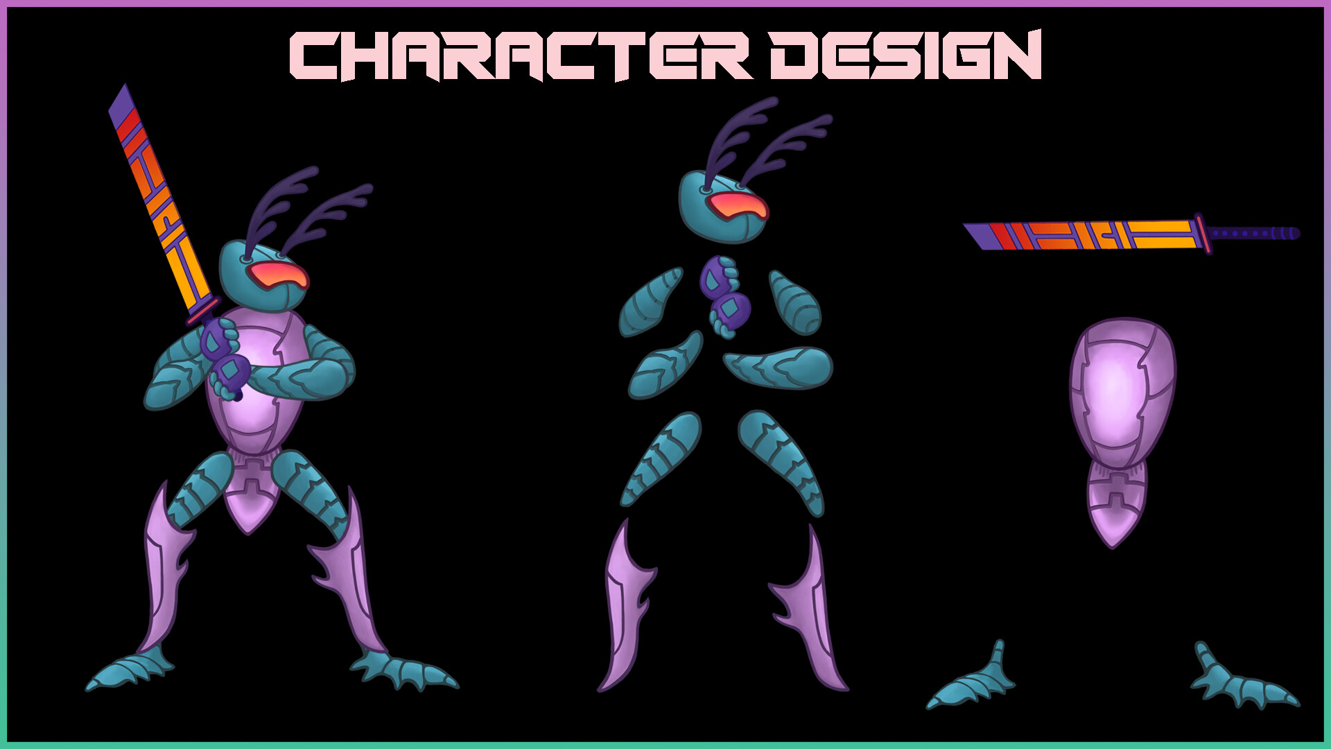 ArtStation - "Neon Bug" 2d game concept.