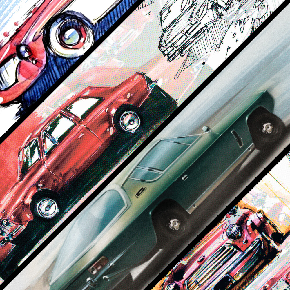 ArtStation - British Classic cars - Sketches