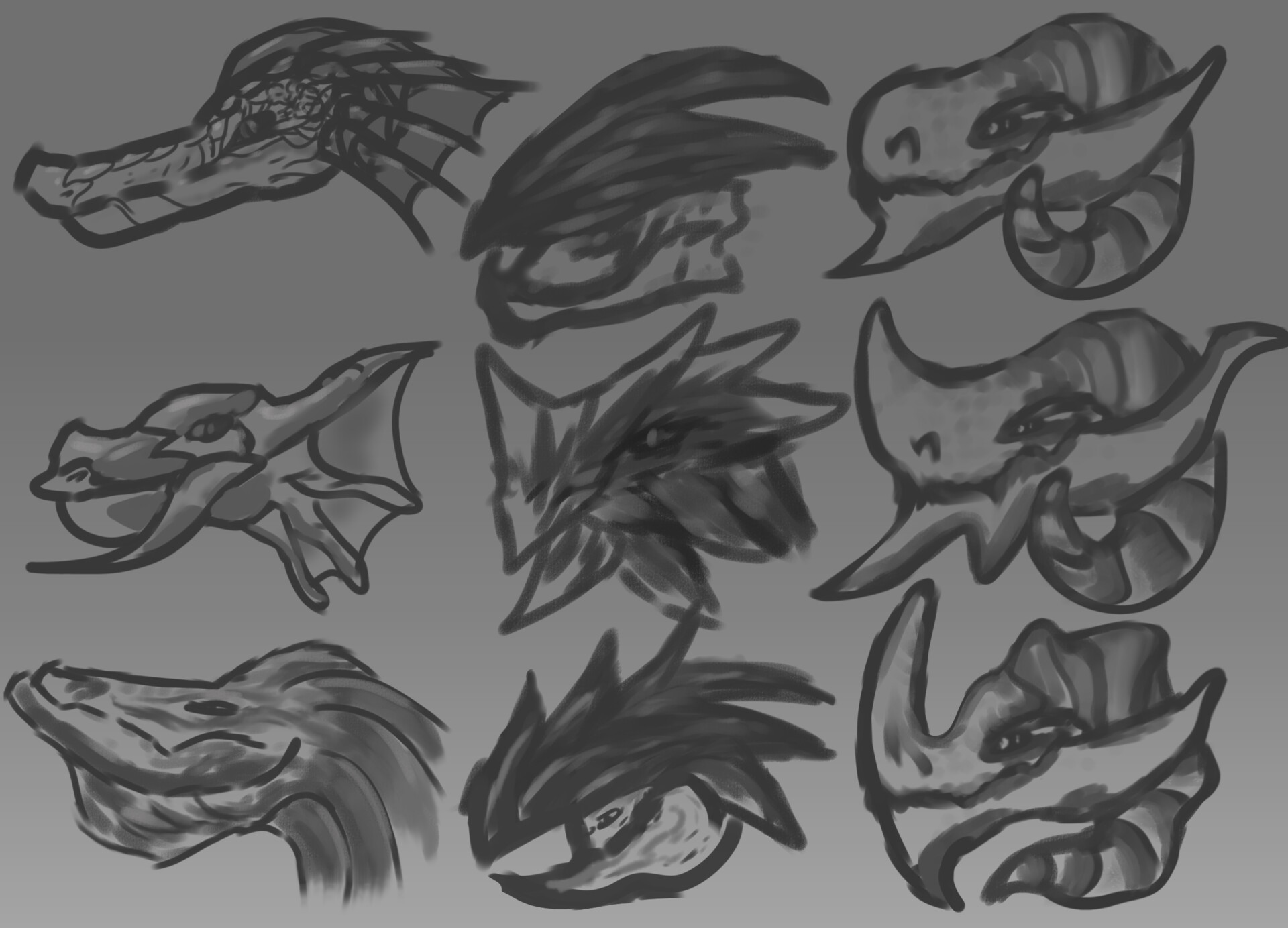 ArtStation - Dragon heads