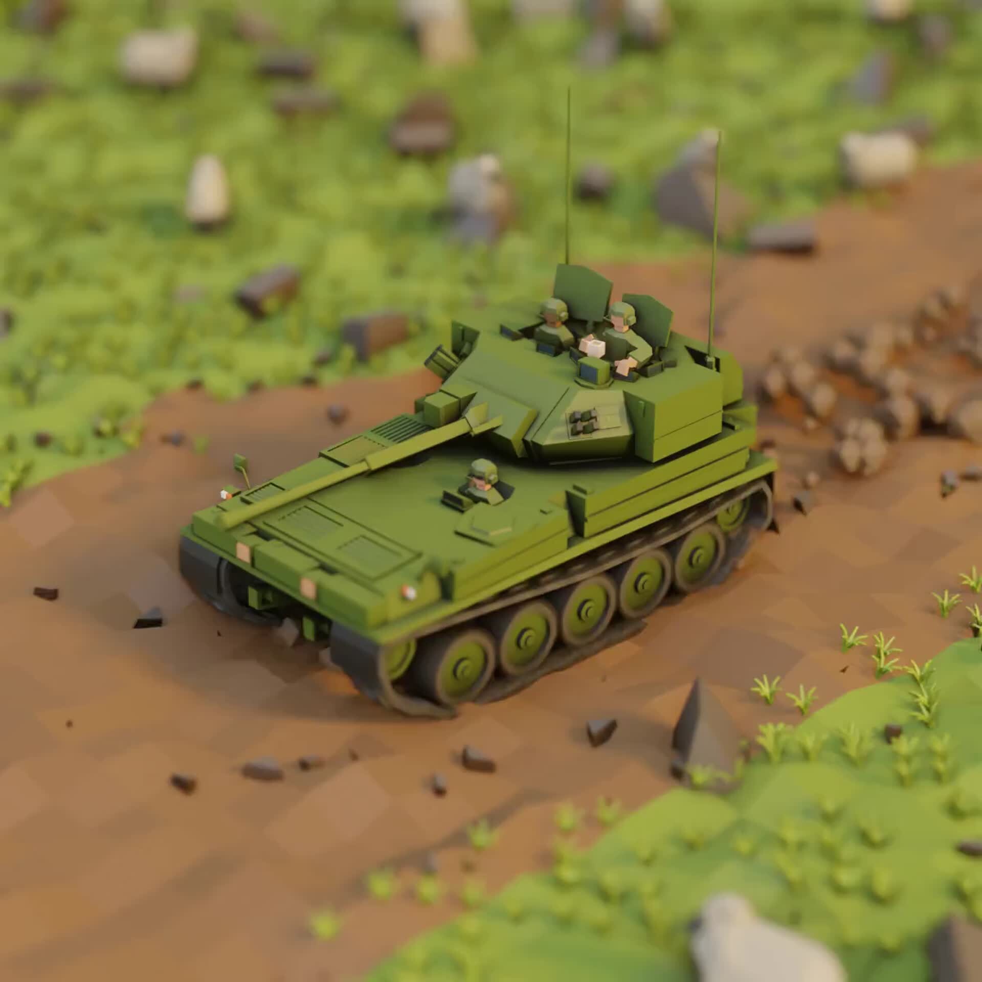 ArtStation - Alvis FV107 Scimitar and some sheep