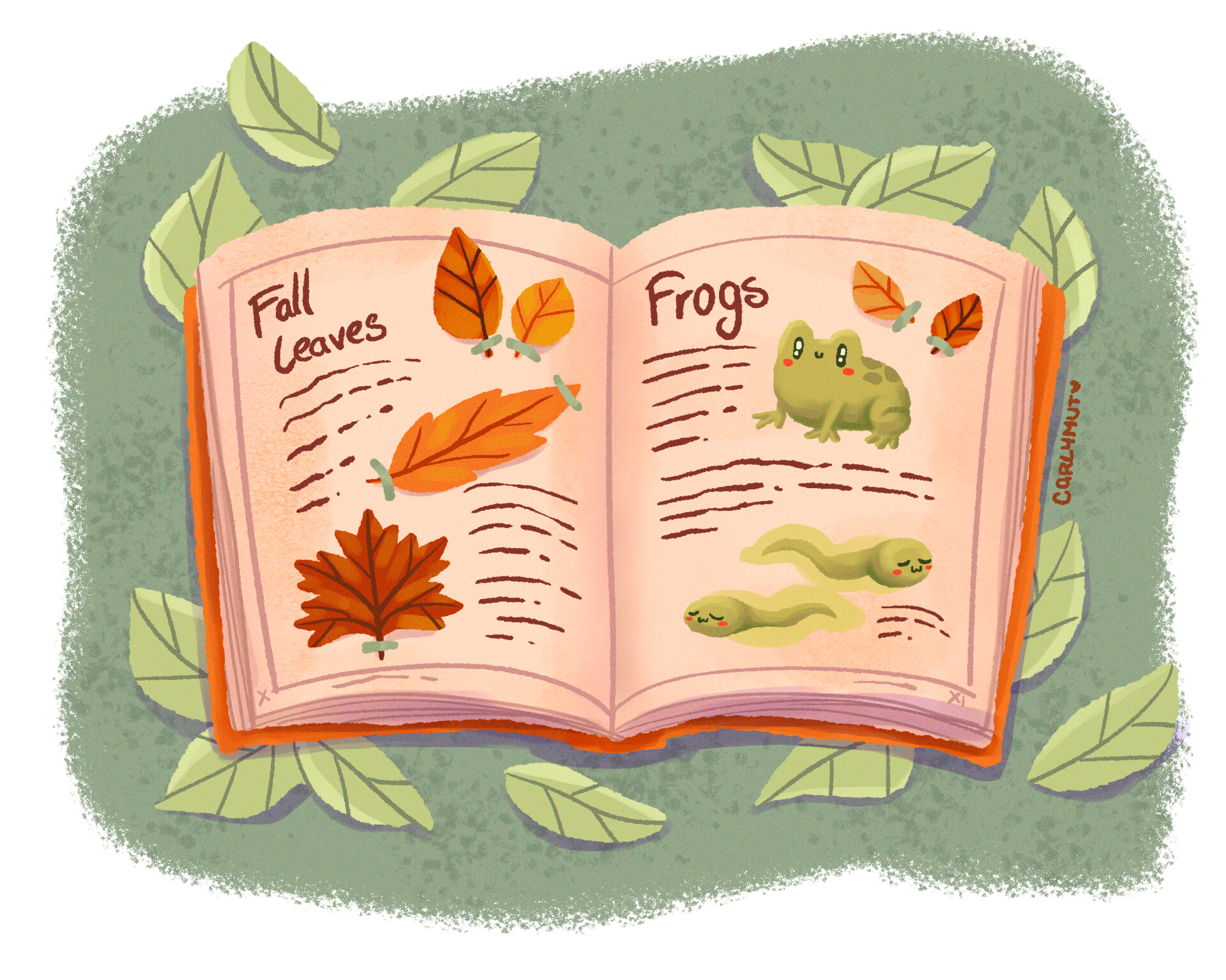 ArtStation - Old Book with frogs