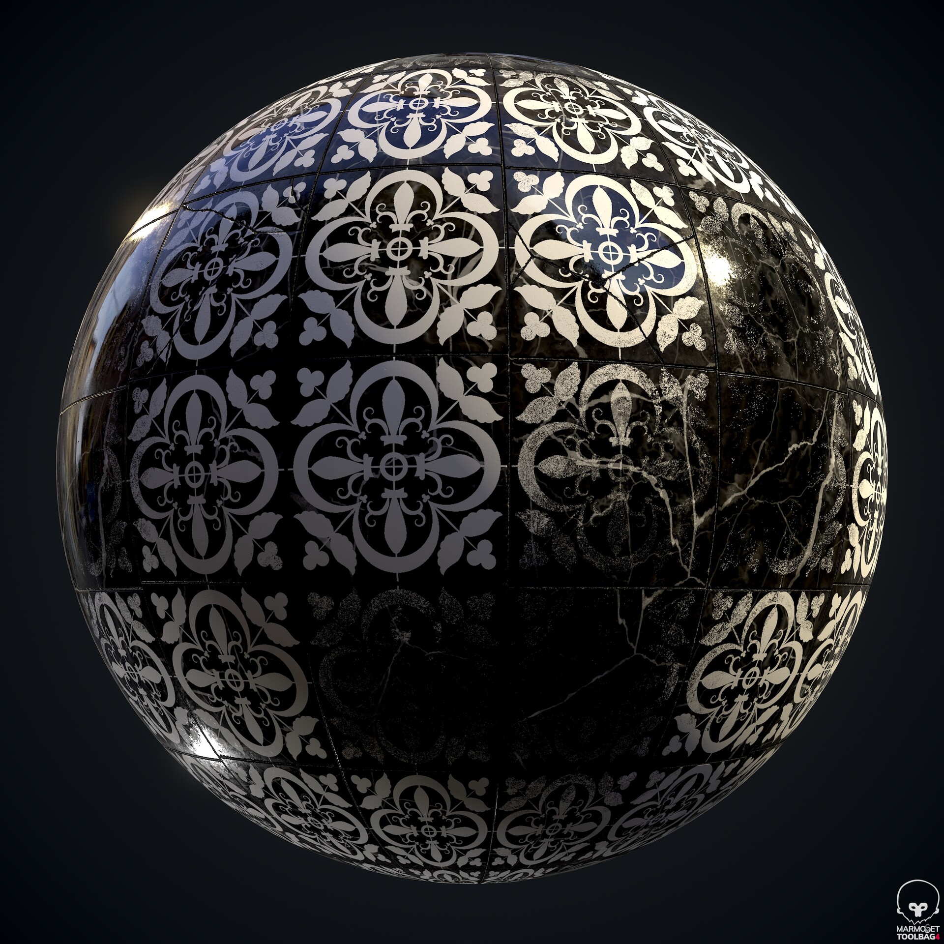 ArtStation - Marble flower tiles